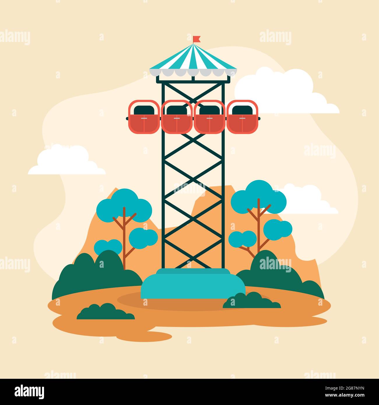 Drop tower ride Stock Vector Images - Alamy