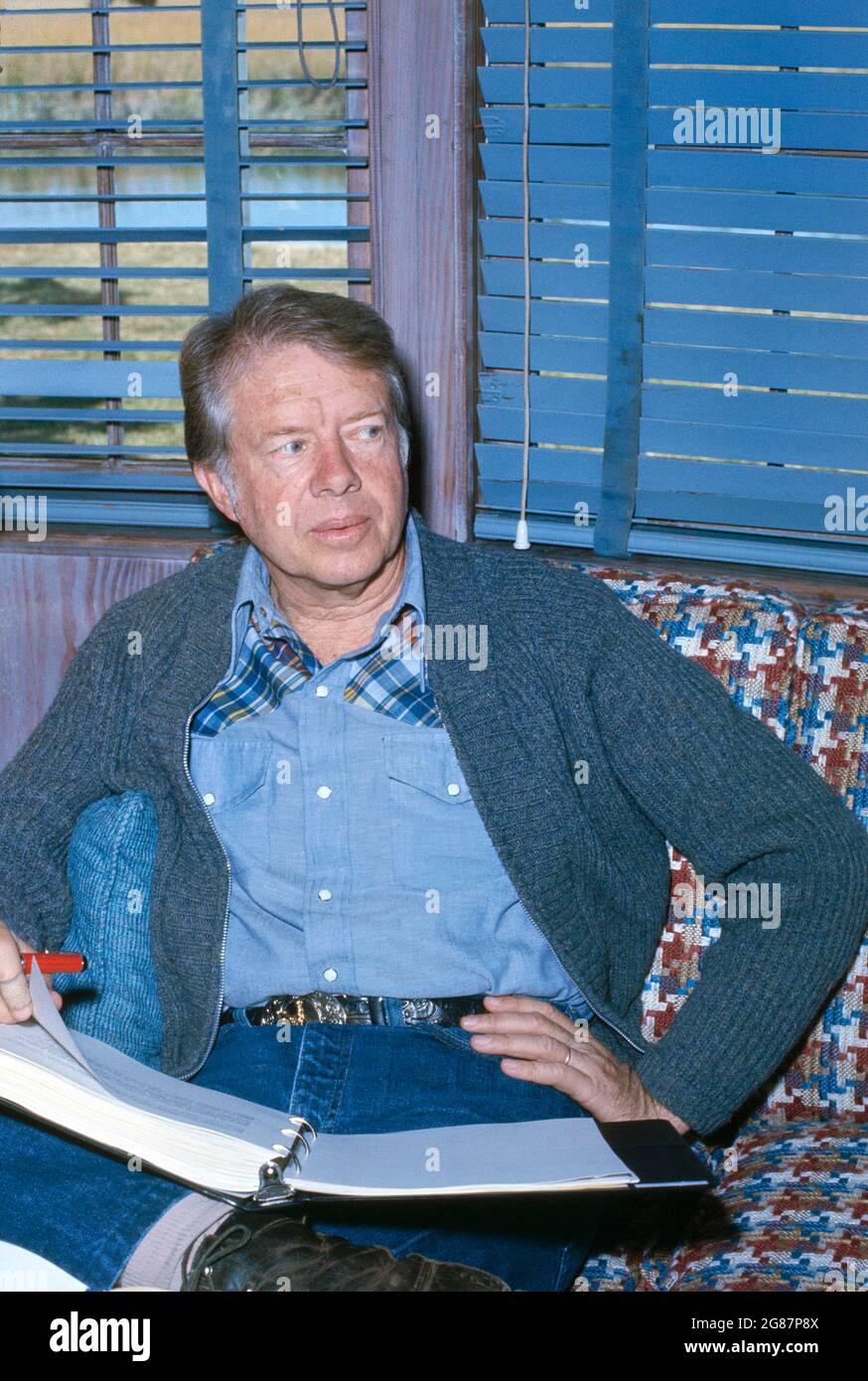 U.S. President Jimmy Carter sitting with Notebook, Bernard Gotfryd ...