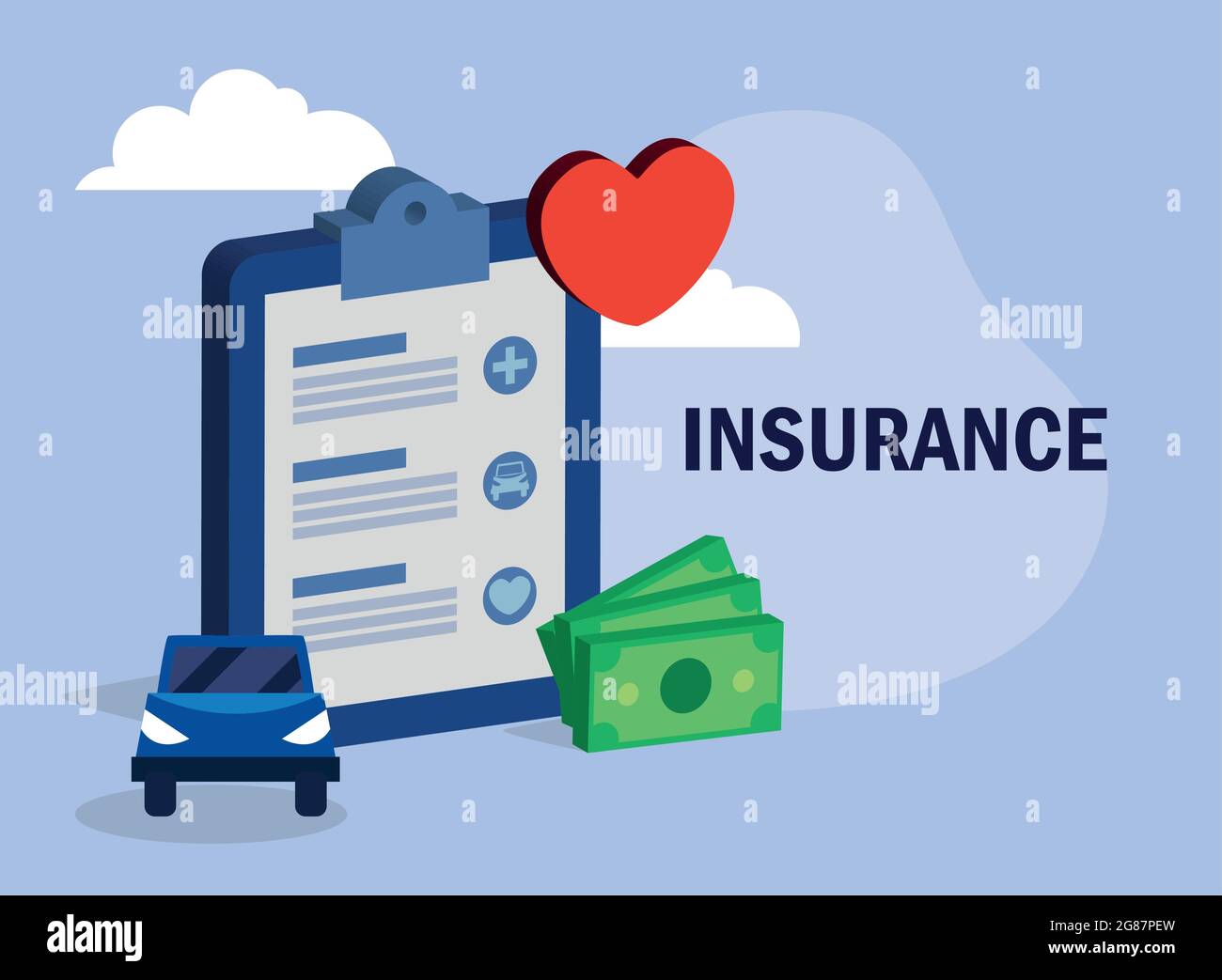 poster insurance payment car and health Stock Vector Image & Art - Alamy