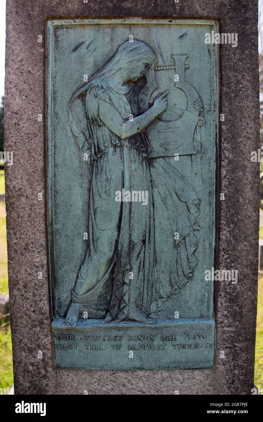 A memorial to Markham Buxton by his son Alfred, a bronze relief on a ...