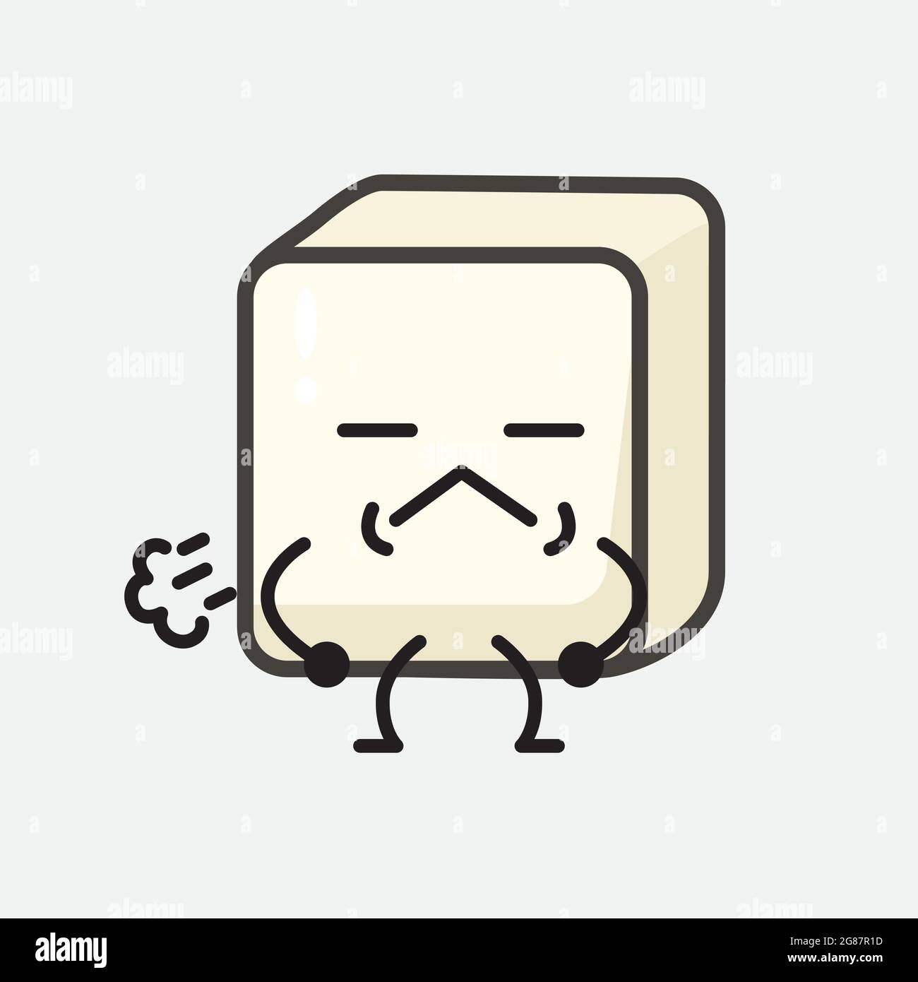 Vector Illustration of Tofu Character with cute face and simple body ...