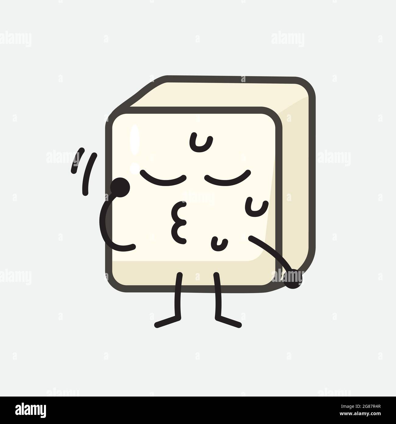 Vector Illustration of Tofu Character with cute face and simple body ...