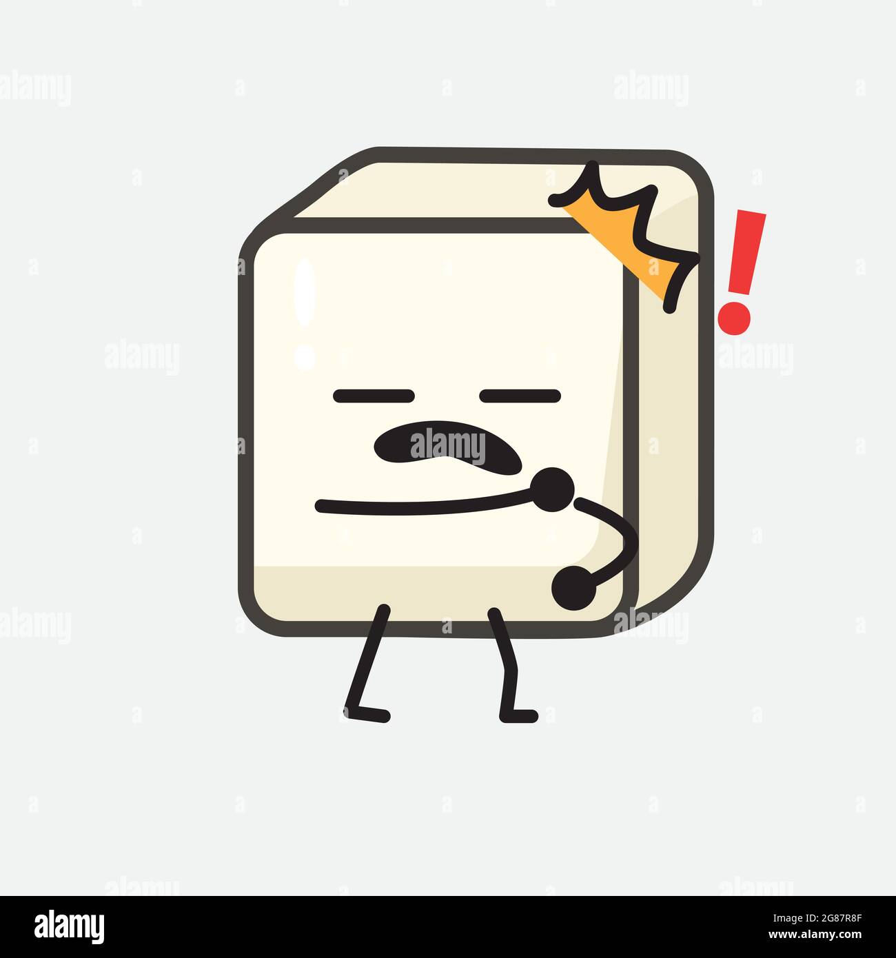 Vector Illustration of Tofu Character with cute face and simple body ...
