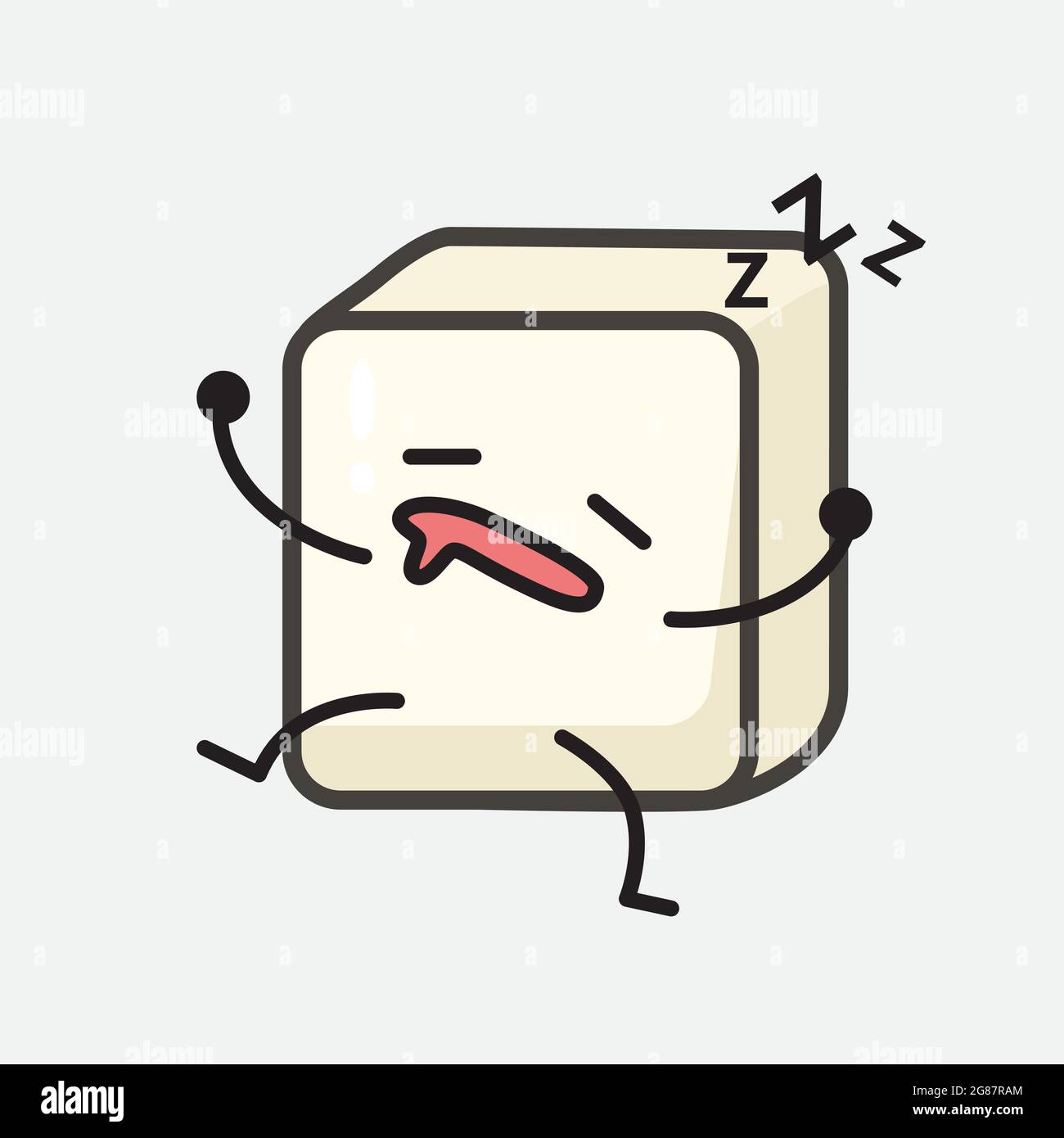 Vector Illustration of Tofu Character with cute face and simple body ...