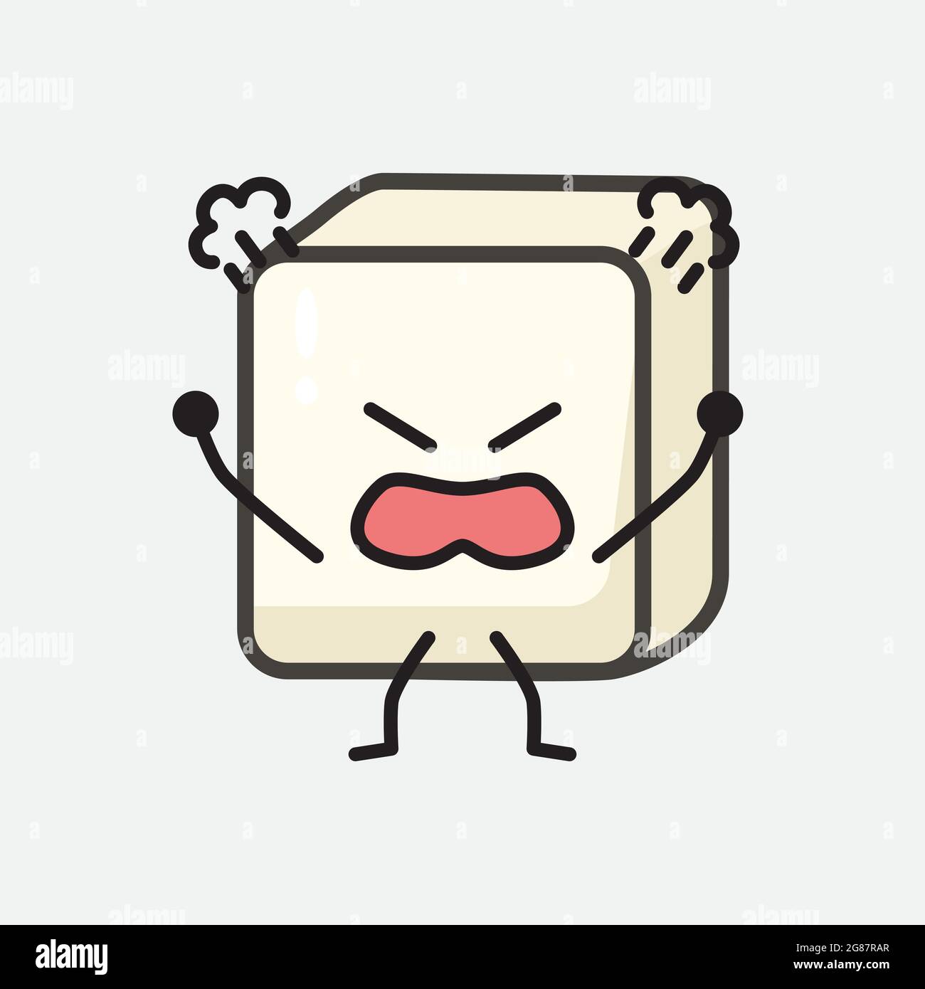 Vector Illustration of Tofu Character with cute face and simple body ...