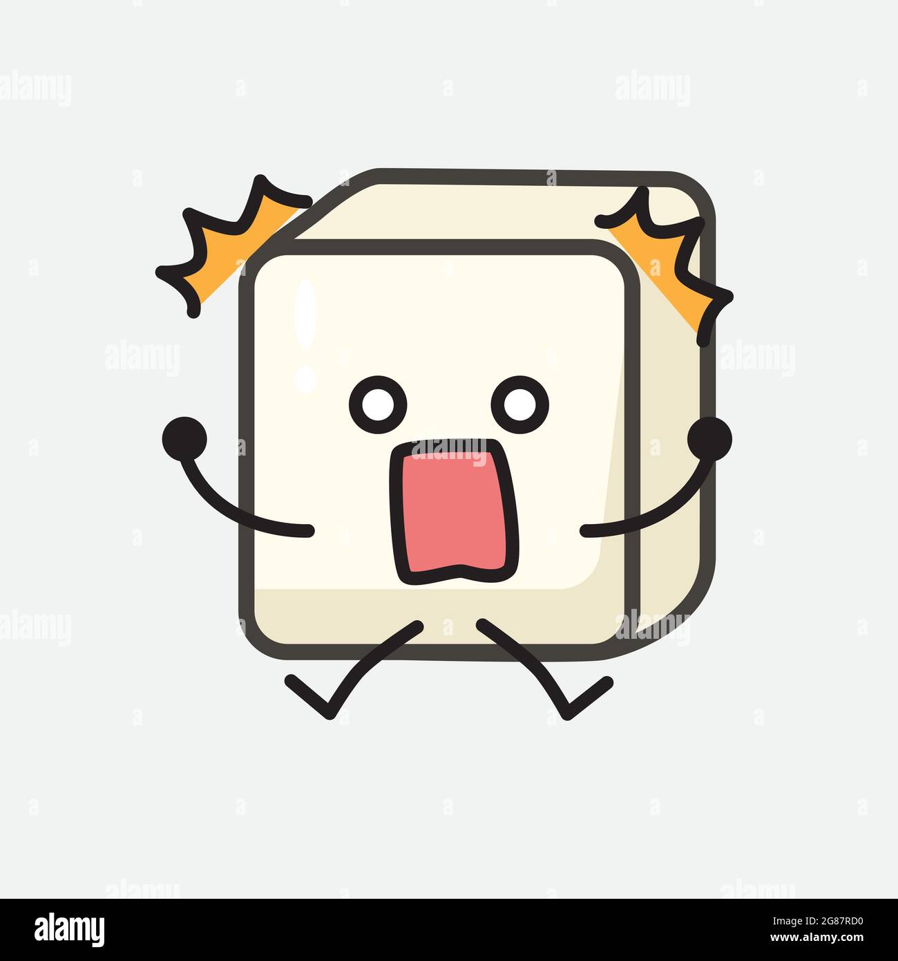 Vector Illustration of Tofu Character with cute face and simple body ...