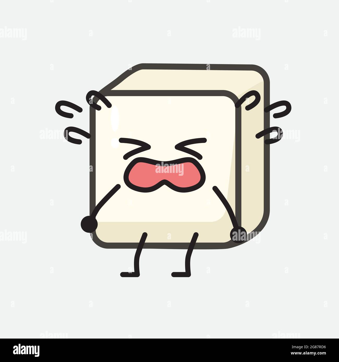 Vector Illustration of Tofu Character with cute face and simple body ...