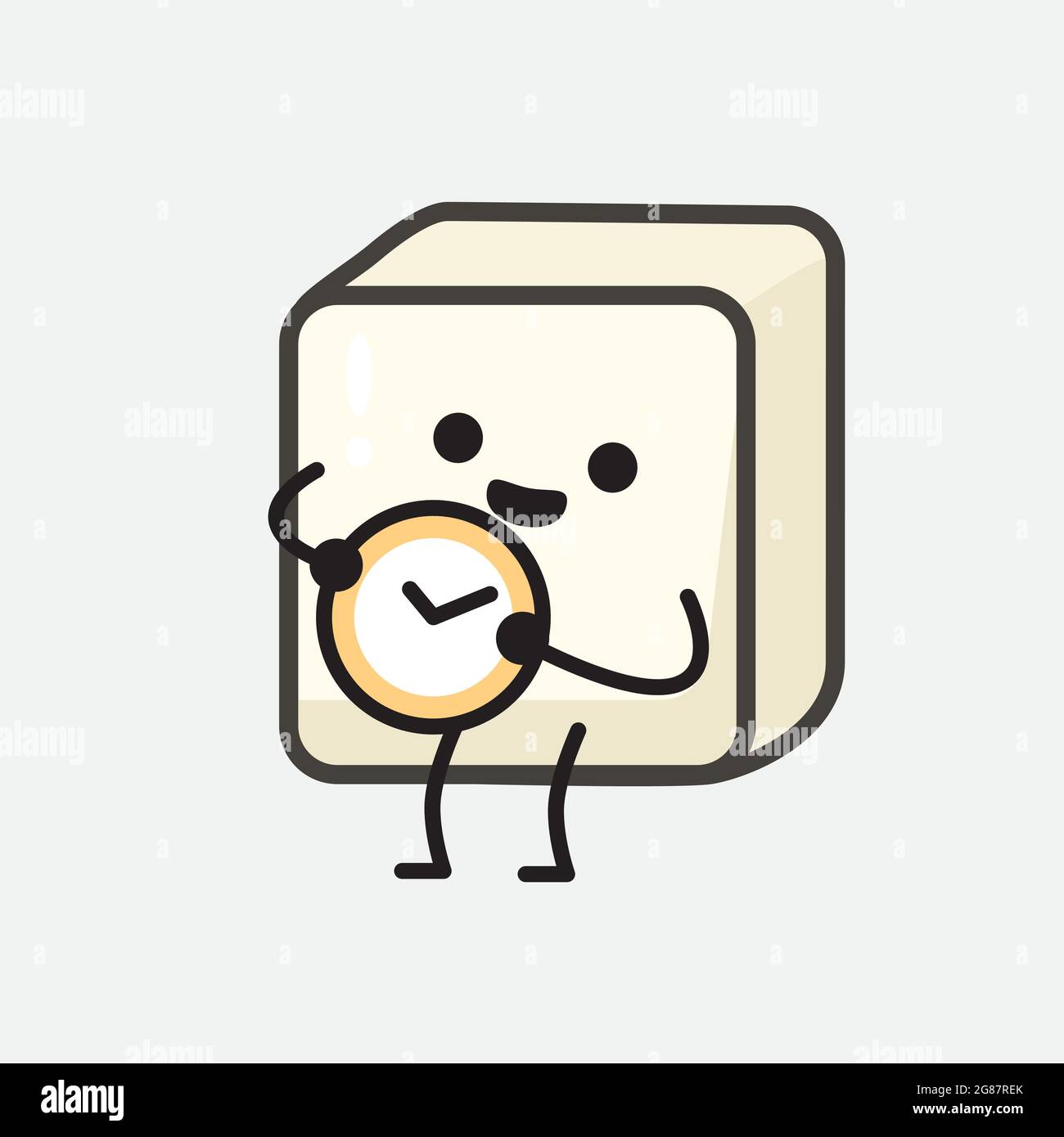 Vector Illustration of Tofu Character with cute face and simple body ...