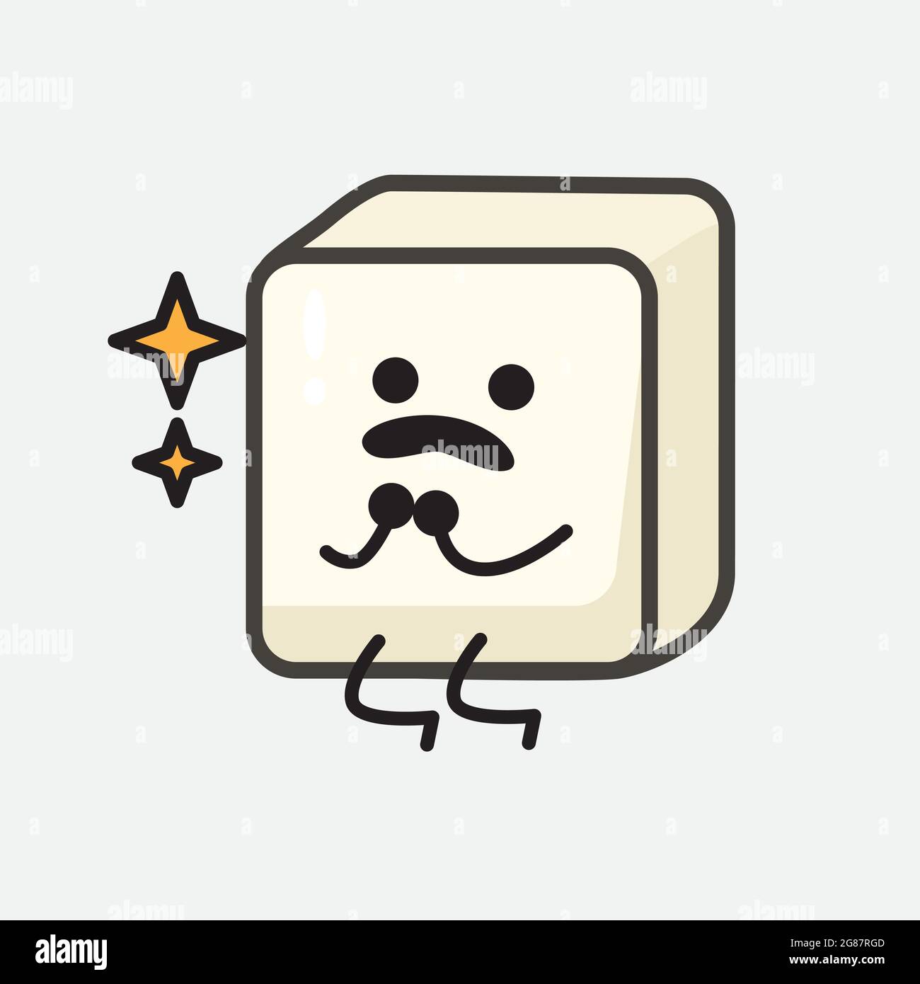 Vector Illustration of Tofu Character with cute face and simple body ...