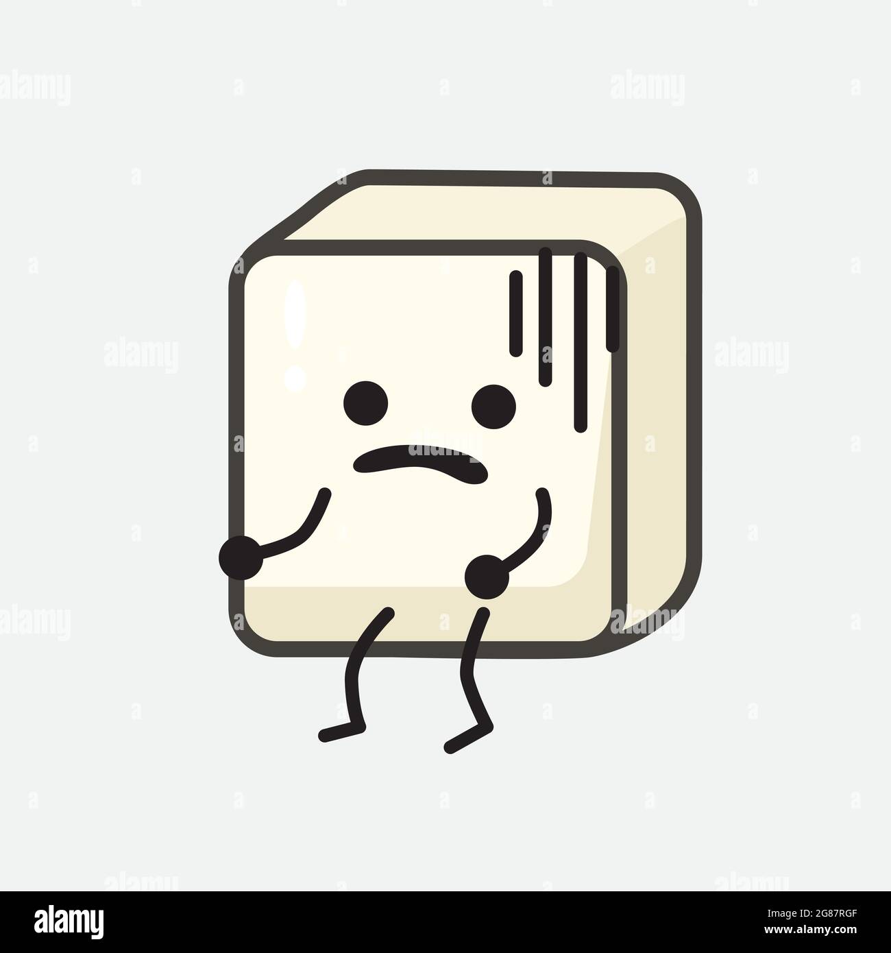 Vector Illustration of Tofu Character with cute face and simple body ...