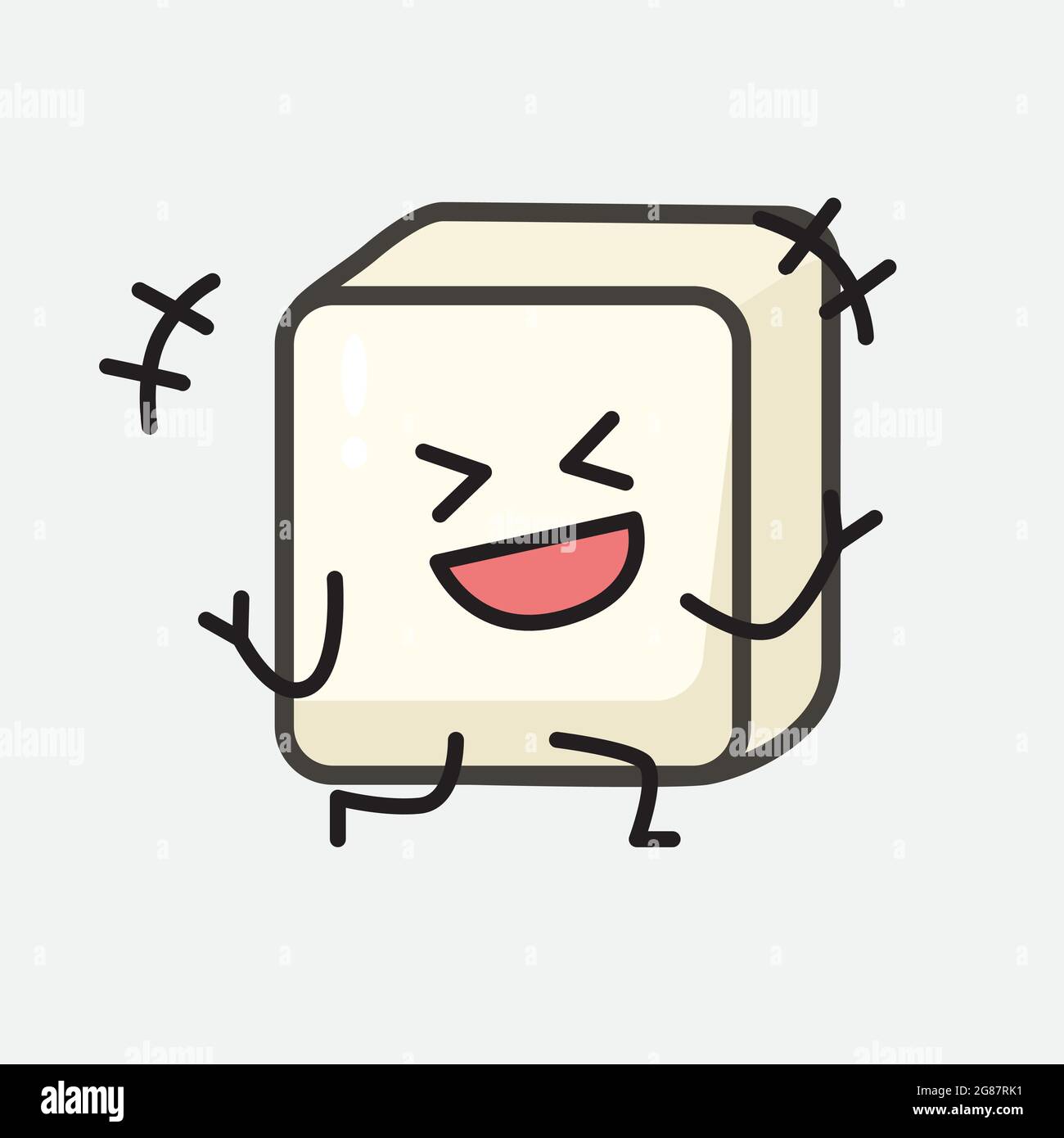 Vector Illustration of Tofu Character with cute face and simple body ...