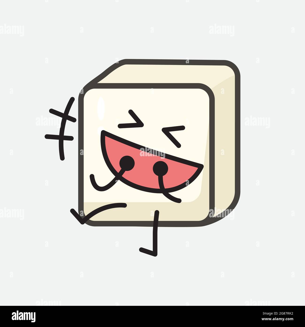 Vector Illustration of Tofu Character with cute face and simple body ...