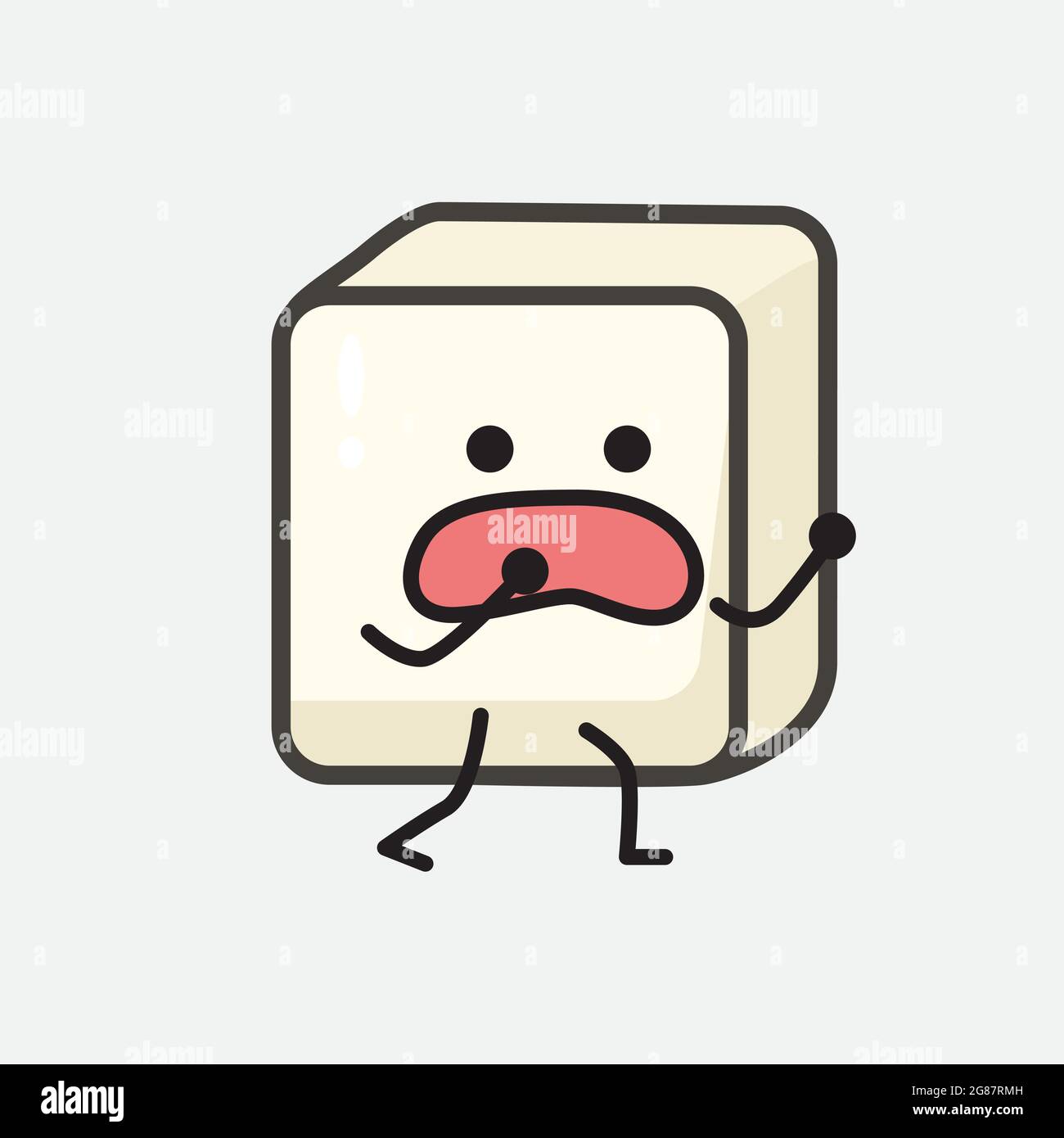Vector Illustration of Tofu Character with cute face and simple body ...