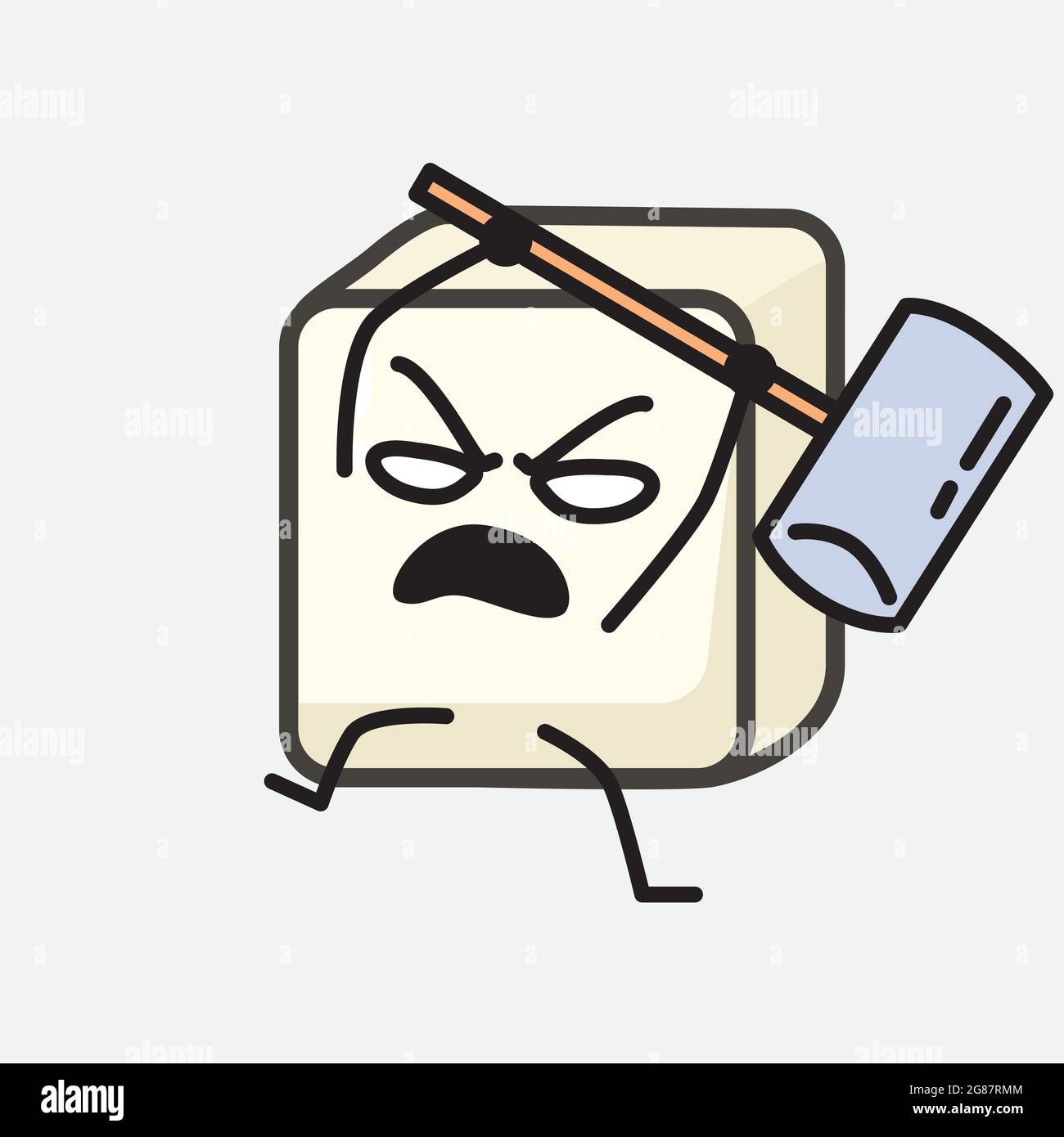 Vector Illustration of Tofu Character with cute face and simple body ...
