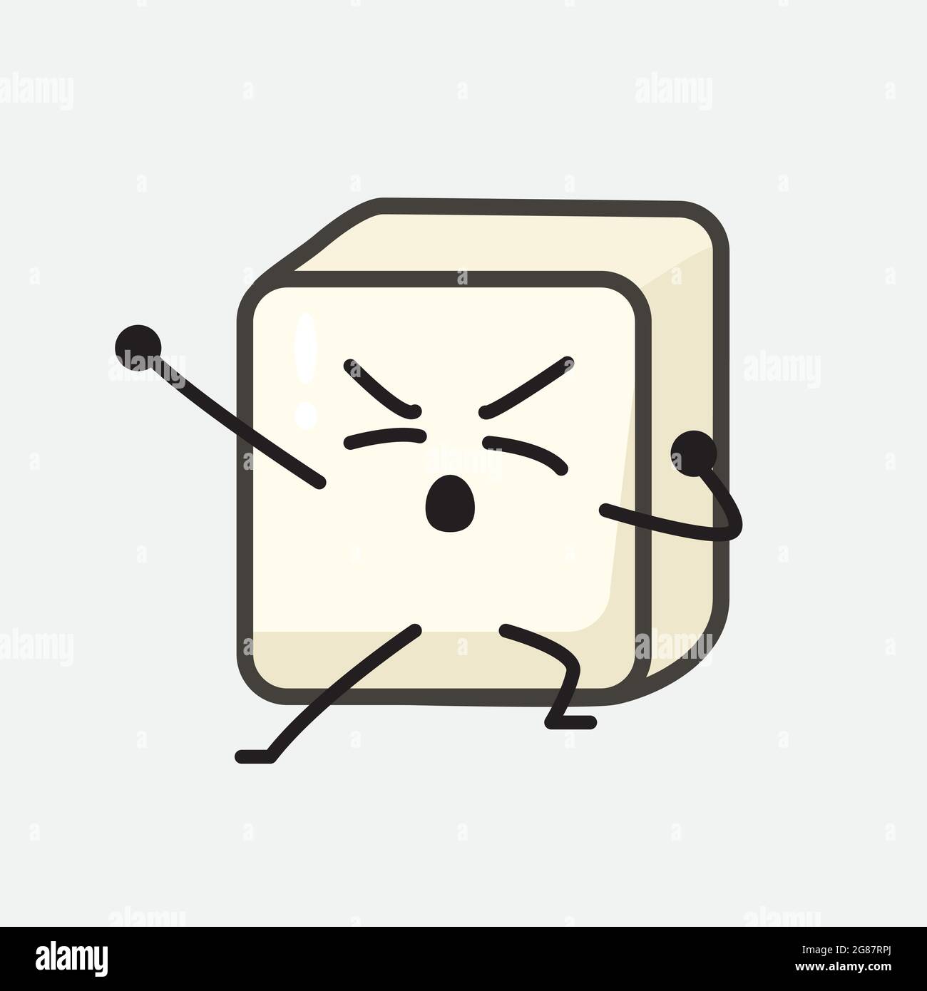 Vector Illustration of Tofu Character with cute face and simple body ...