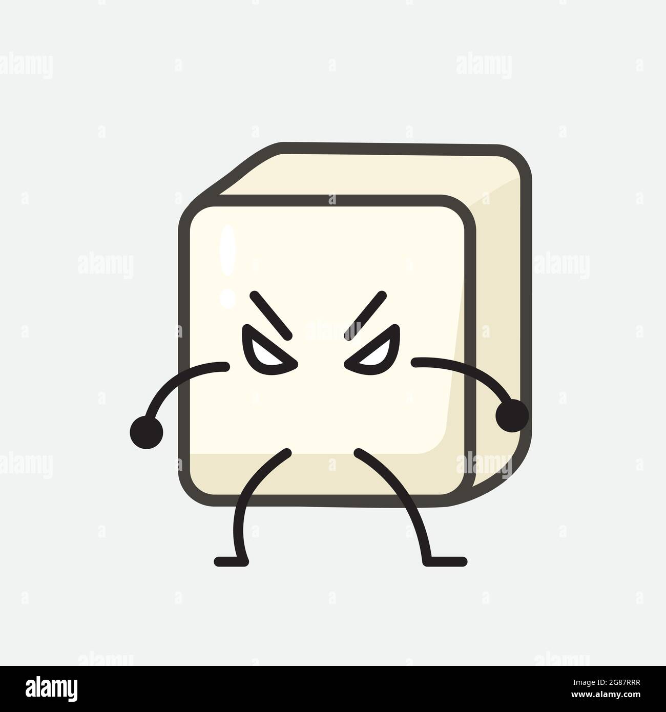 Vector Illustration of Tofu Character with cute face and simple body ...