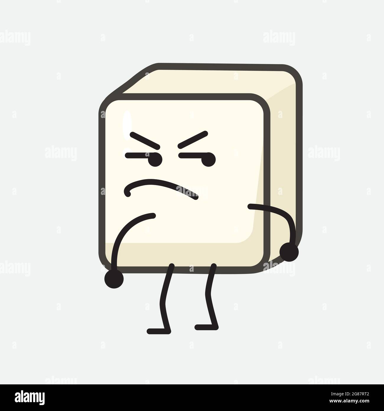 Vector Illustration of Tofu Character with cute face and simple body ...