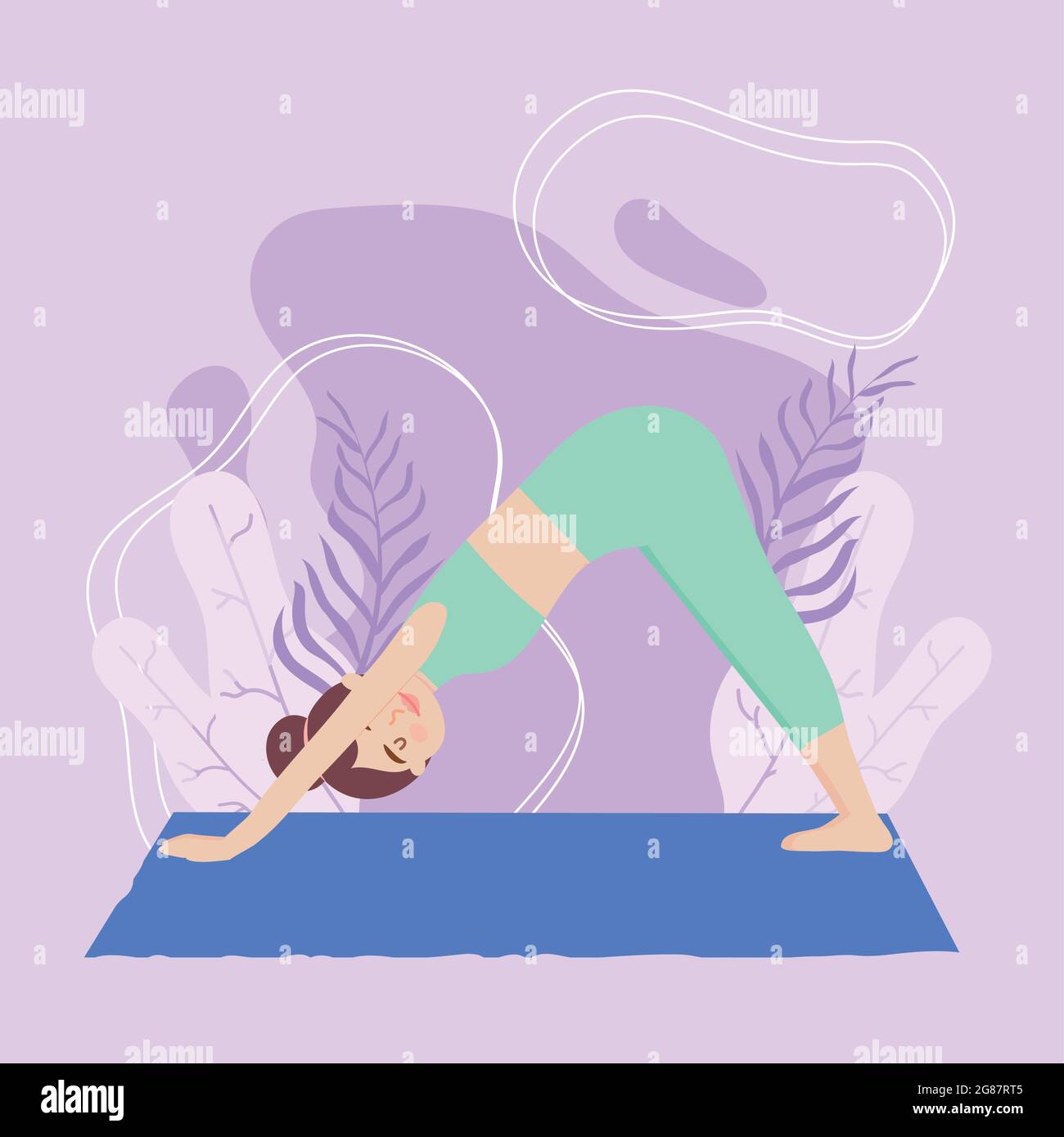 Downward facing dog pose Stock Vector Images - Alamy