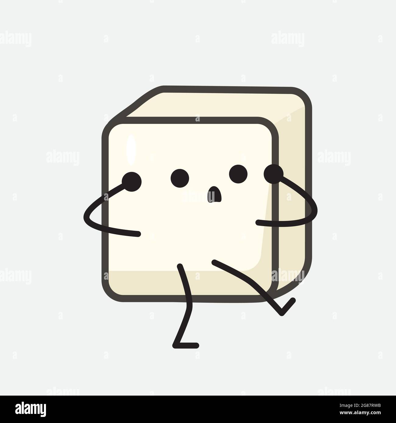 Vector Illustration of Tofu Character with cute face and simple body ...