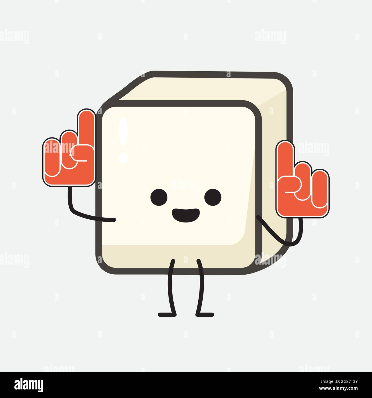 Vector Illustration of Tofu Character with cute face and simple body ...