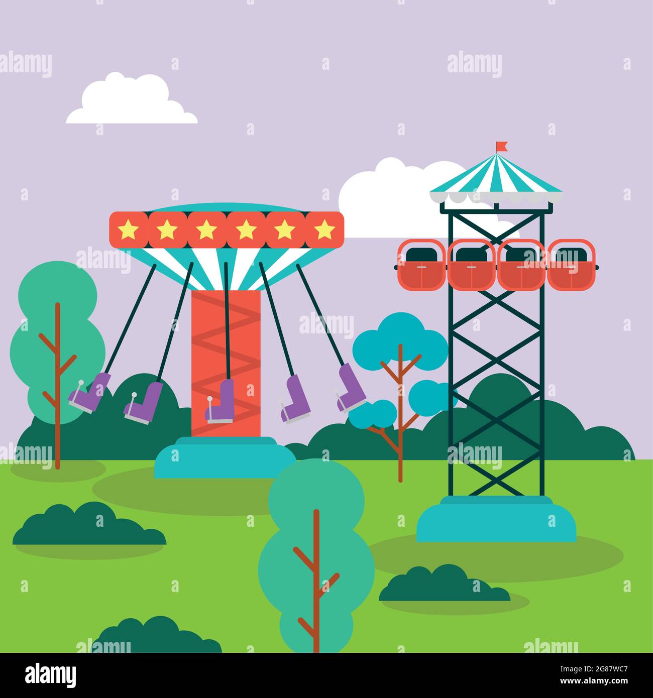 Drop tower ride Stock Vector Images - Alamy