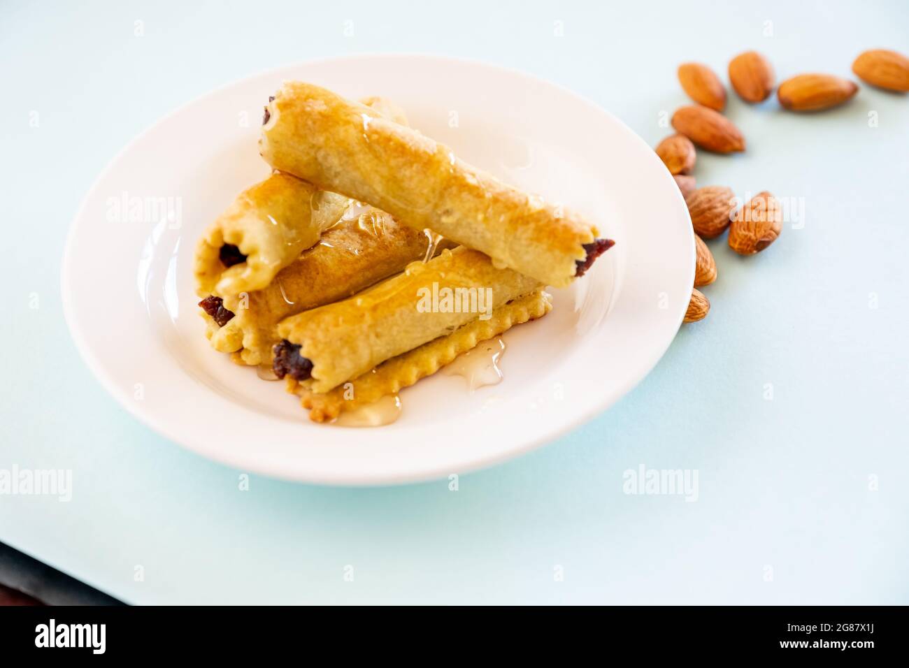 Arabic sweets. Traditional eid semolina maamoul or mamoul cookies with ...