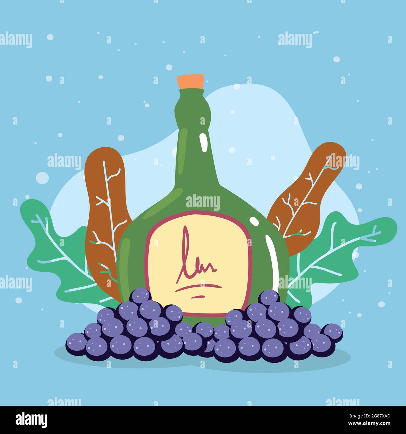 wine bottle and grapes cluster Stock Vector Image & Art - Alamy