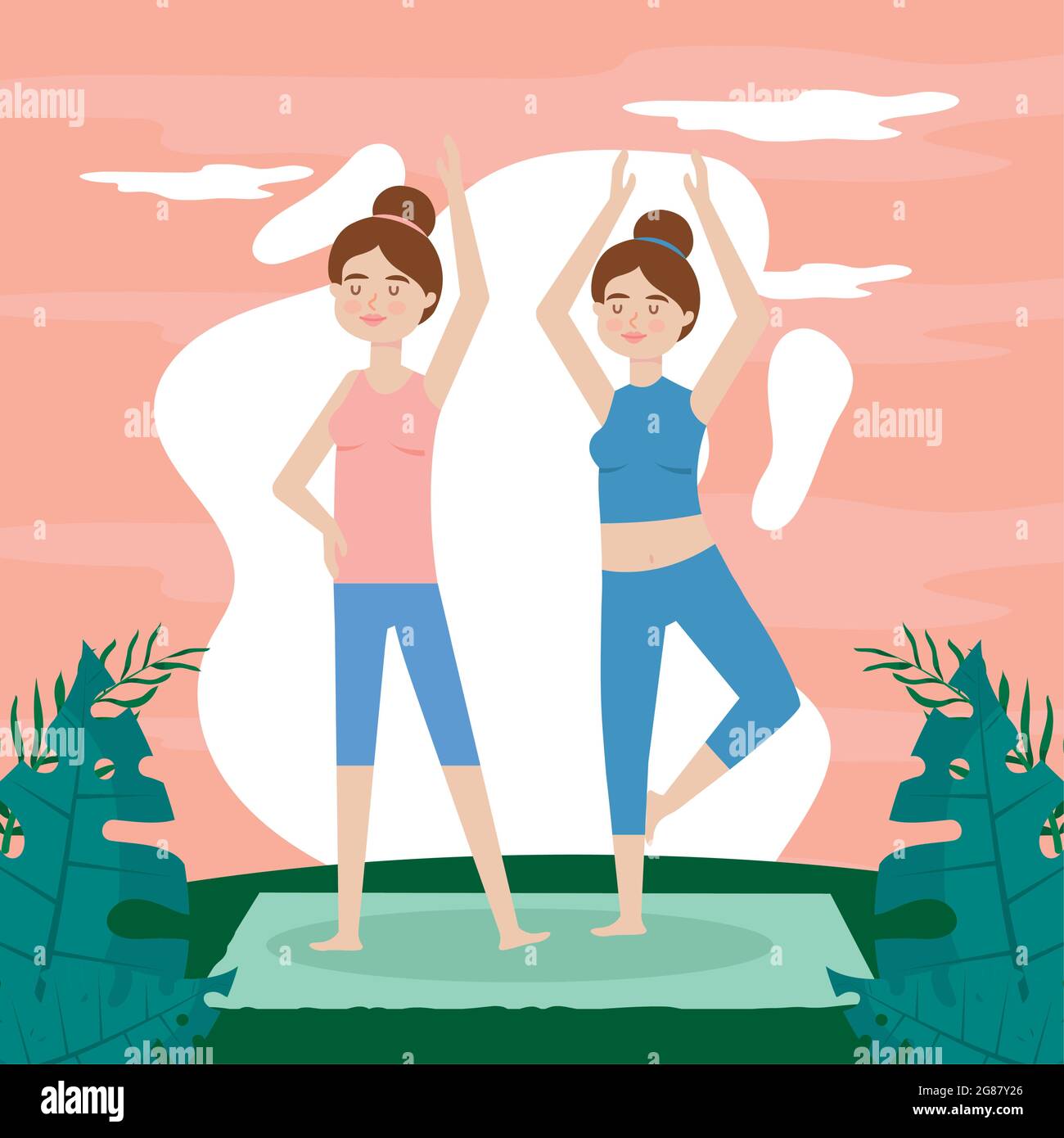 Beautiful women relax on Stock Vector Images - Alamy