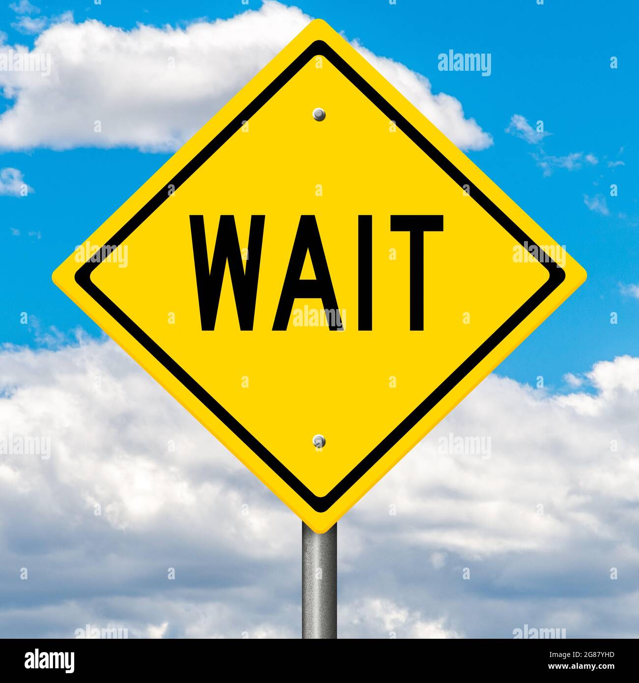 Rendering of a yellow highway sign Stock Photo - Alamy