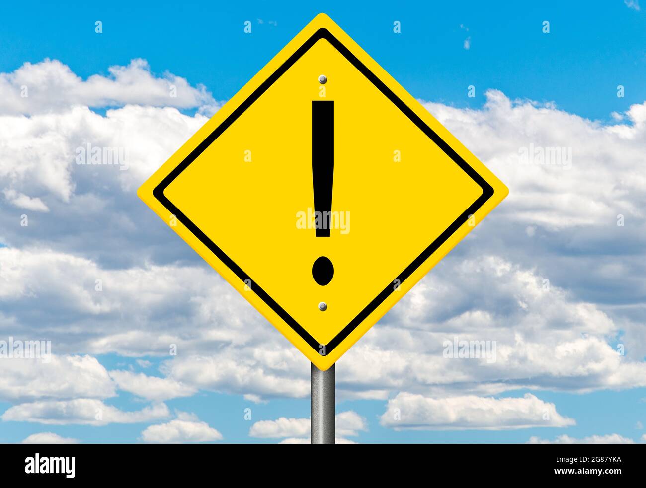 Rendering of a yellow highway sign Stock Photo - Alamy