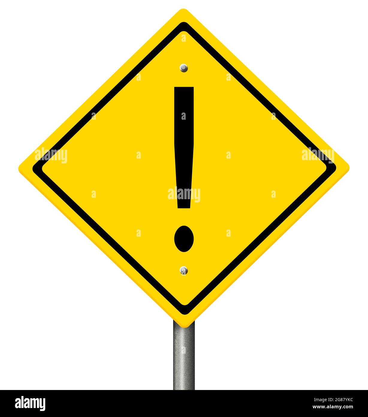 Rendering of a yellow highway sign Stock Photo - Alamy