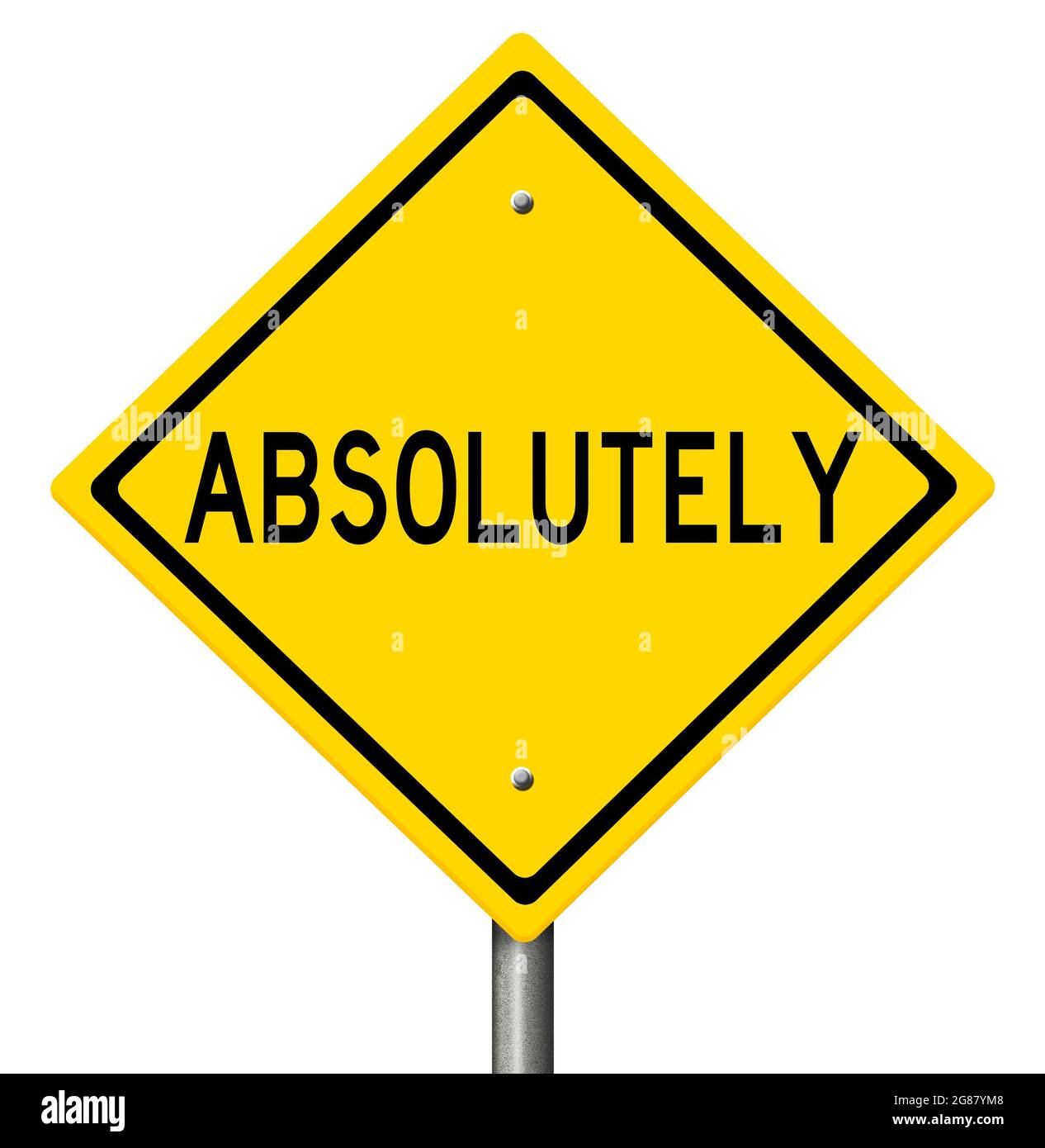 Rendering of a yellow highway sign Stock Photo - Alamy