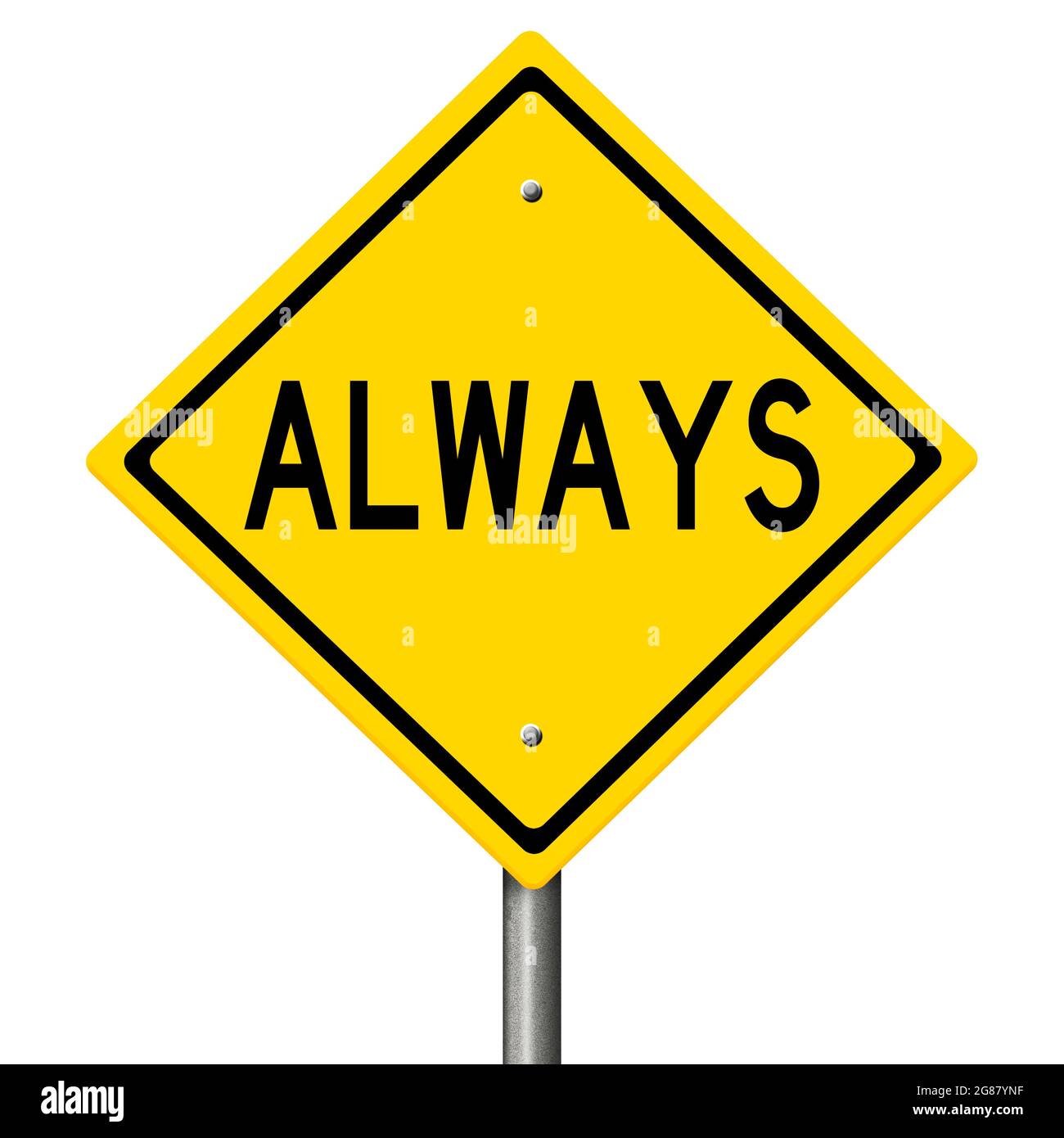 Rendering of a yellow highway sign Stock Photo - Alamy