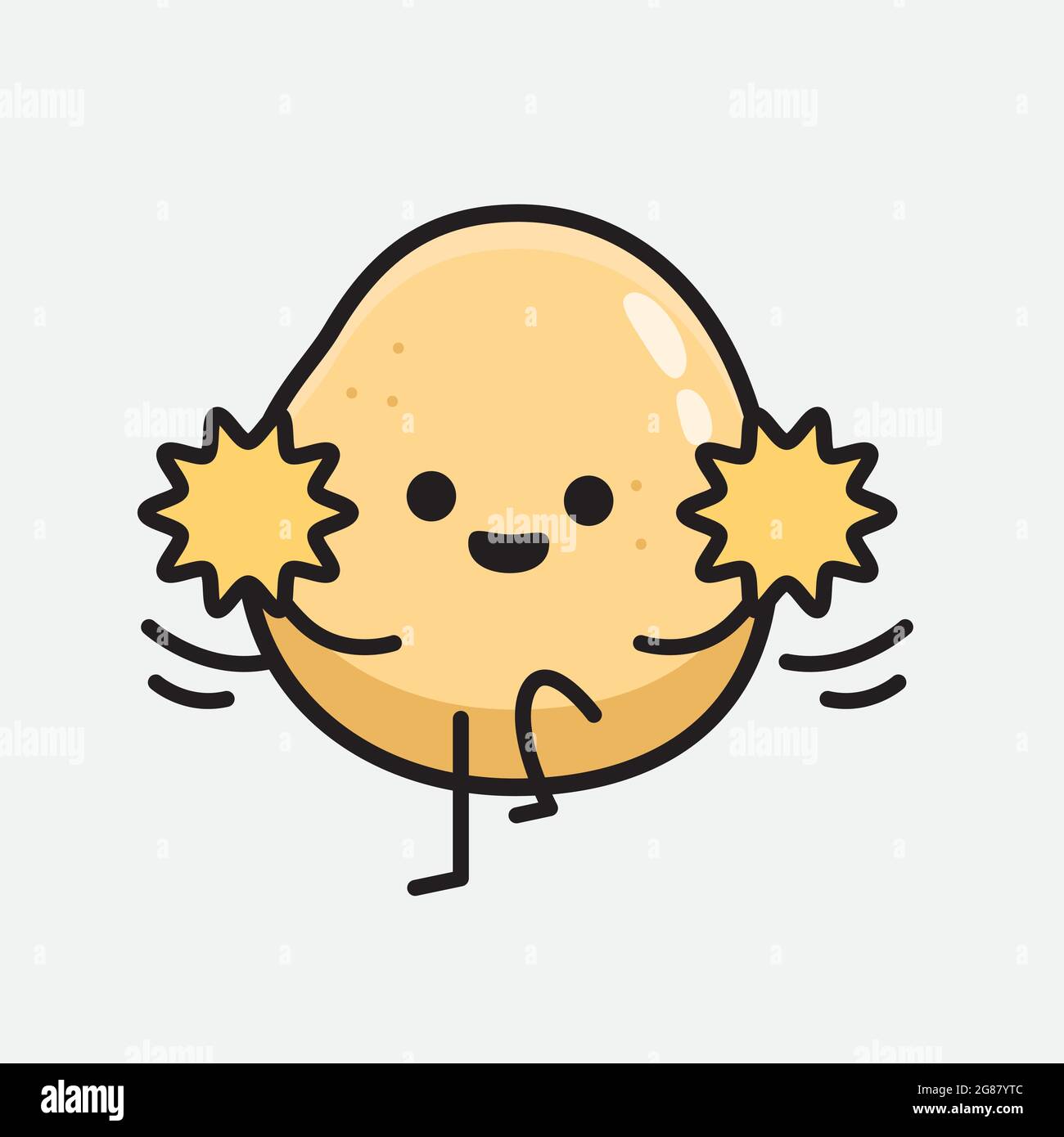 Vector Illustration of Potato Character with cute face and simple body ...
