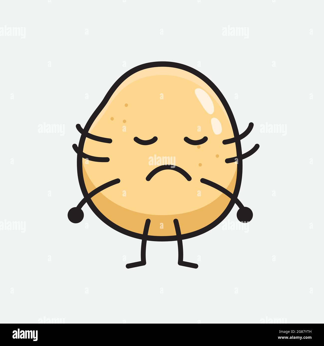 Vector Illustration of Potato Character with cute face and simple body ...