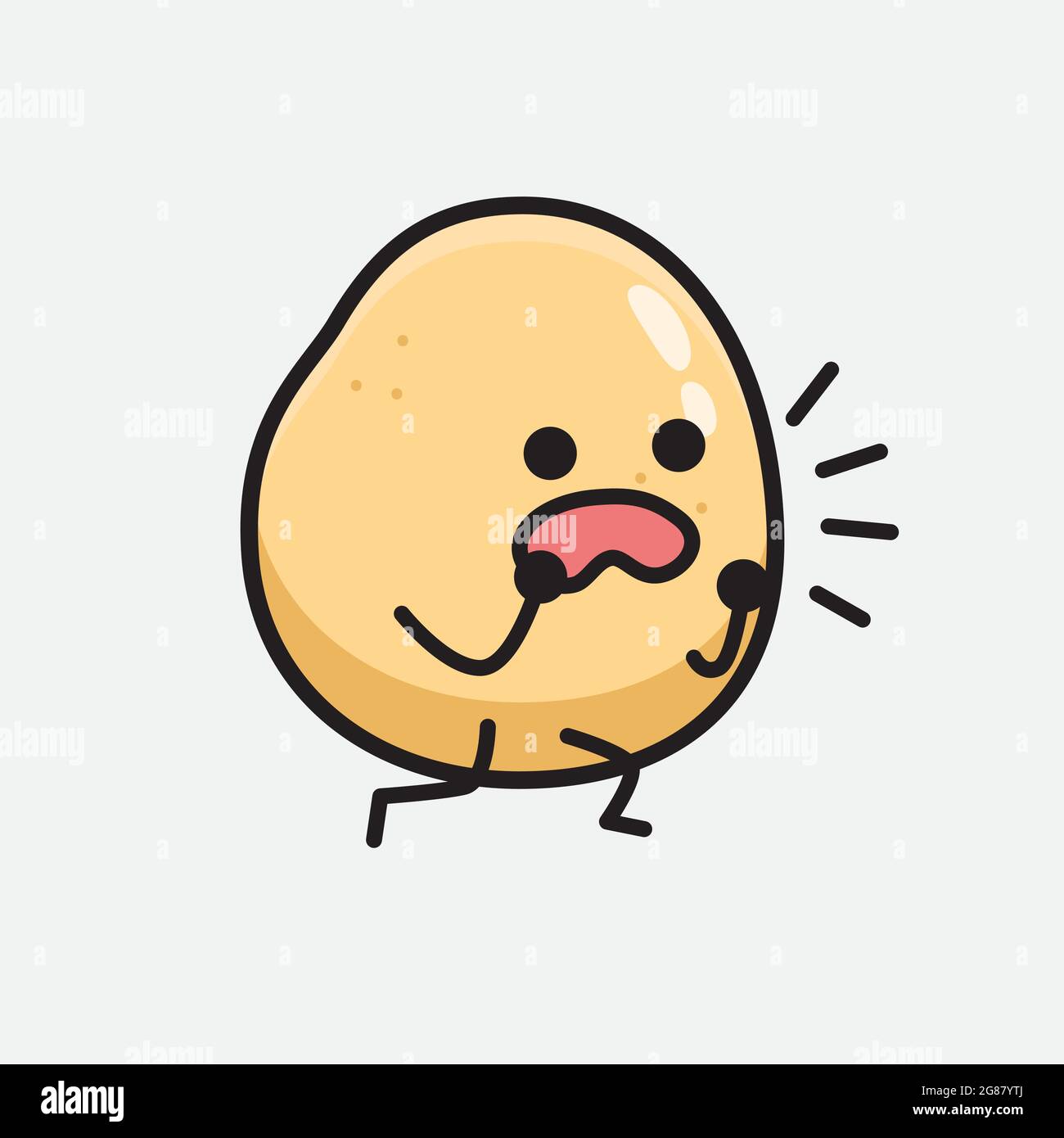 Vector Illustration of Potato Character with cute face and simple body ...