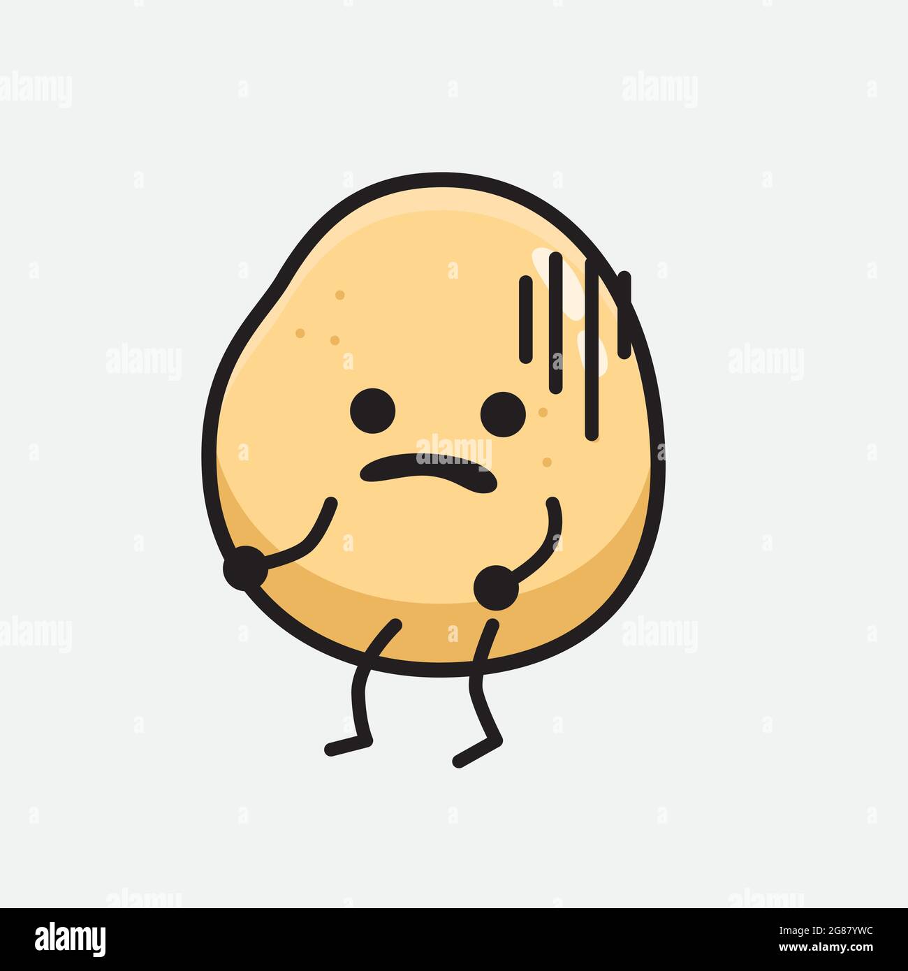 Vector Illustration of Potato Character with cute face and simple body ...