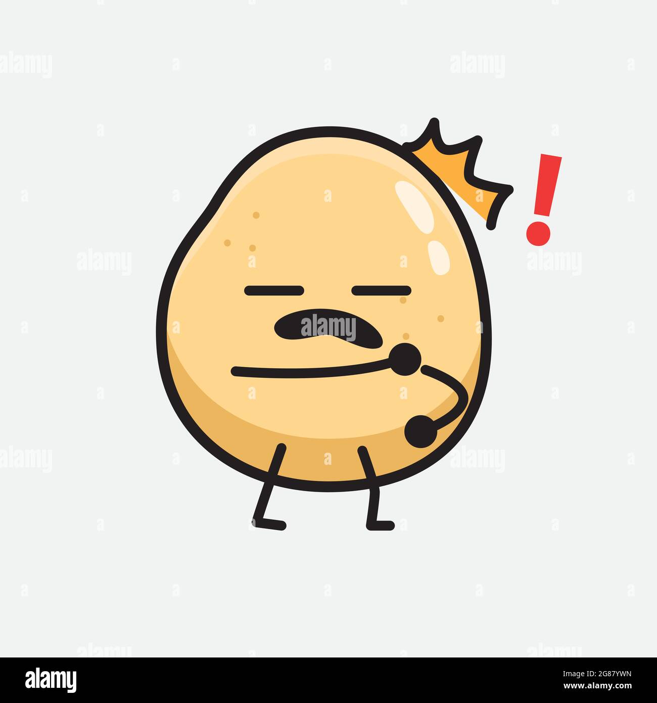 Vector Illustration of Potato Character with cute face and simple body ...