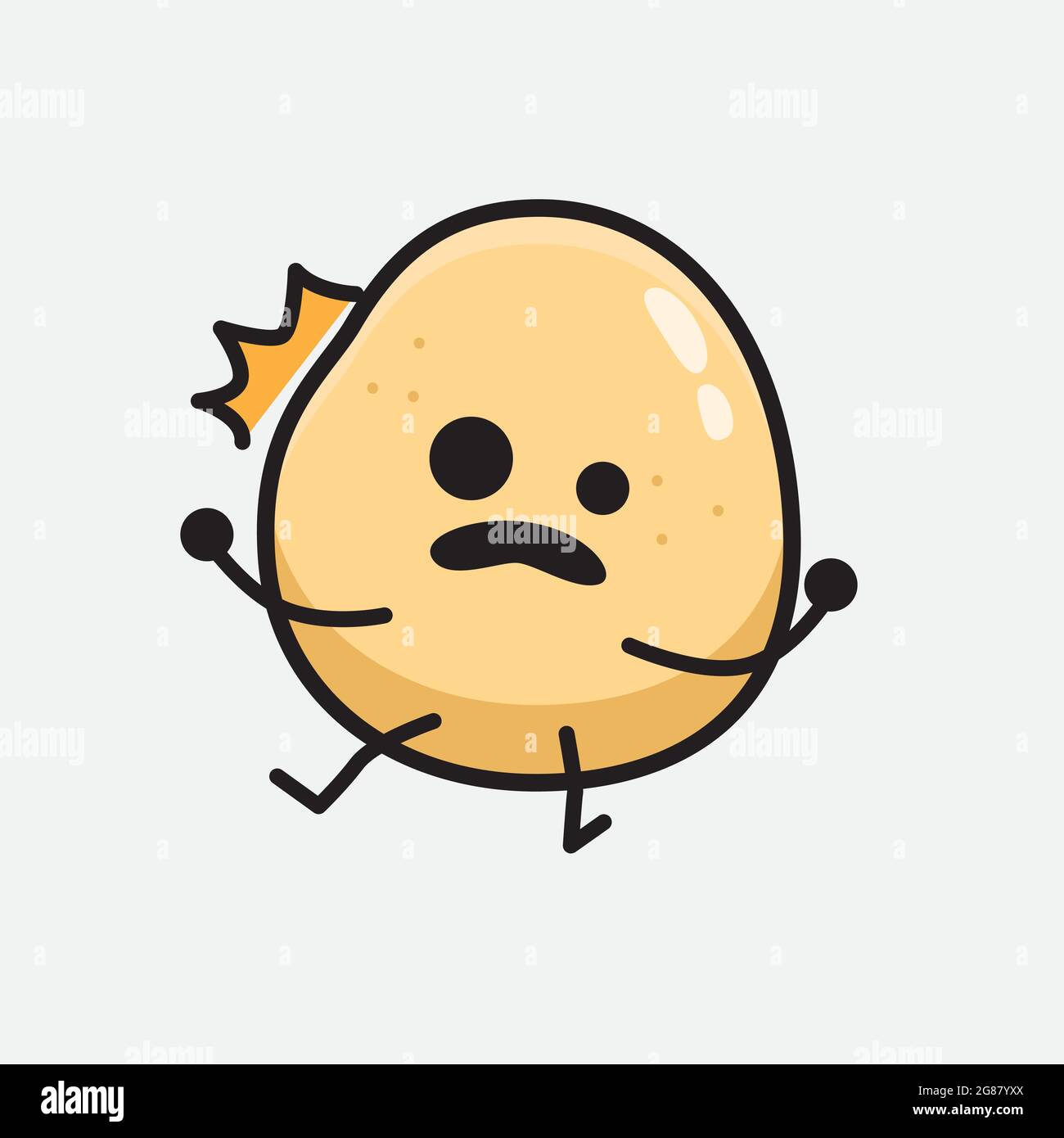 Vector Illustration of Potato Character with cute face and simple body ...