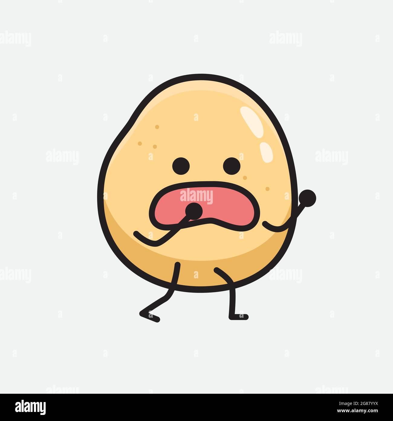 Vector Illustration of Potato Character with cute face and simple body ...