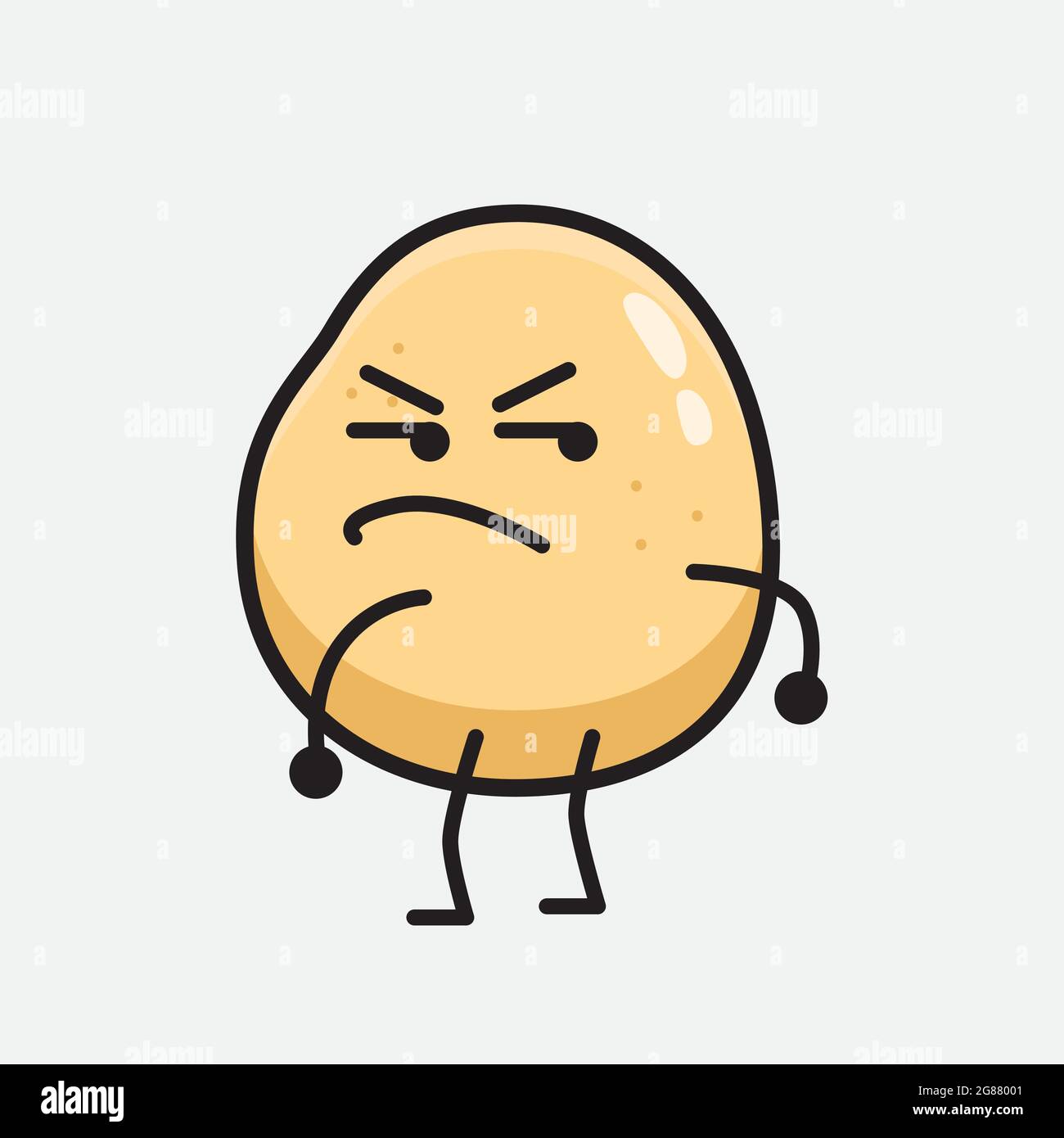 Vector Illustration of Potato Character with cute face and simple body ...