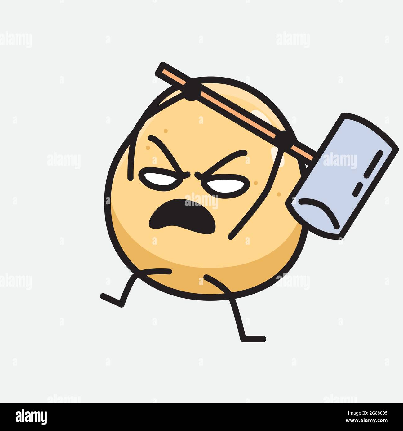 Vector Illustration of Potato Character with cute face and simple body ...