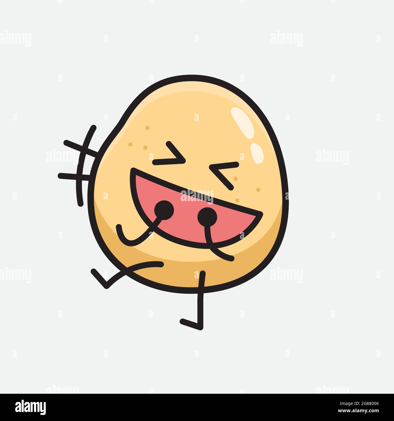 Vector Illustration of Potato Character with cute face and simple body ...