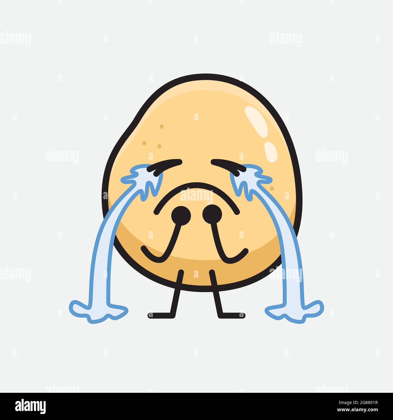 Vector Illustration of Potato Character with cute face and simple body ...
