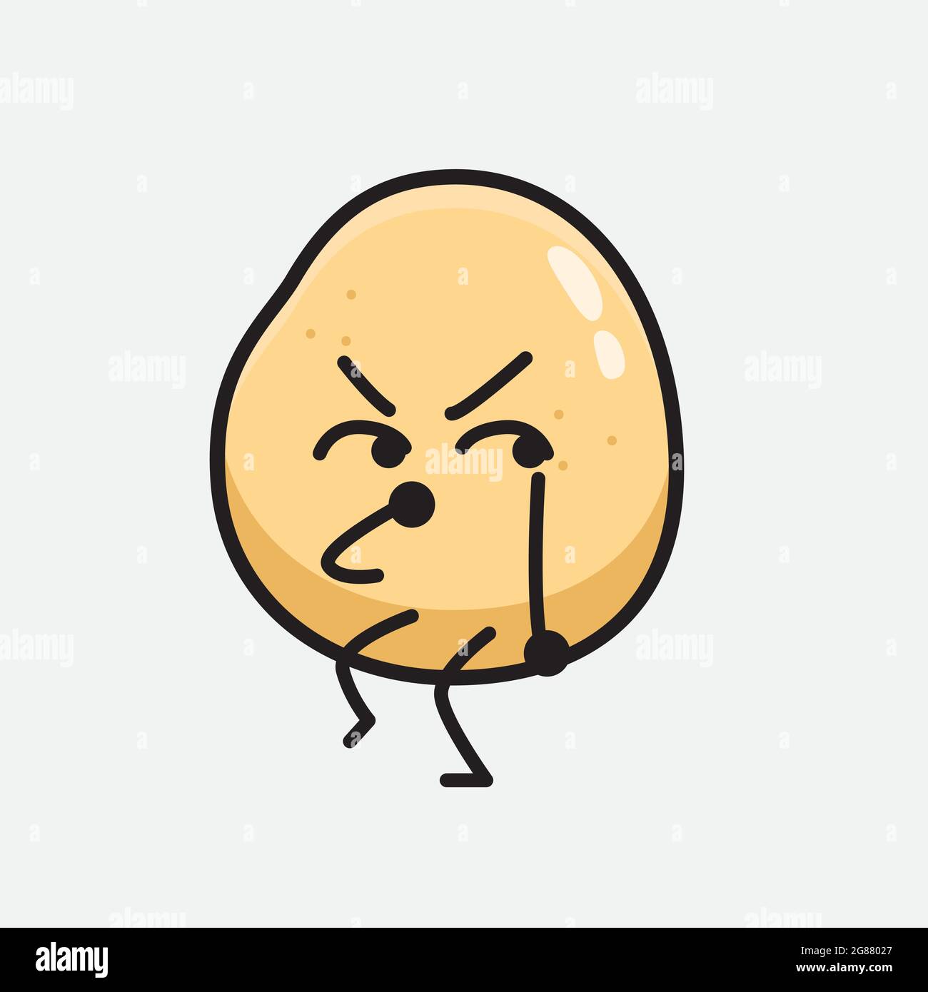 Vector Illustration of Potato Character with cute face and simple body ...