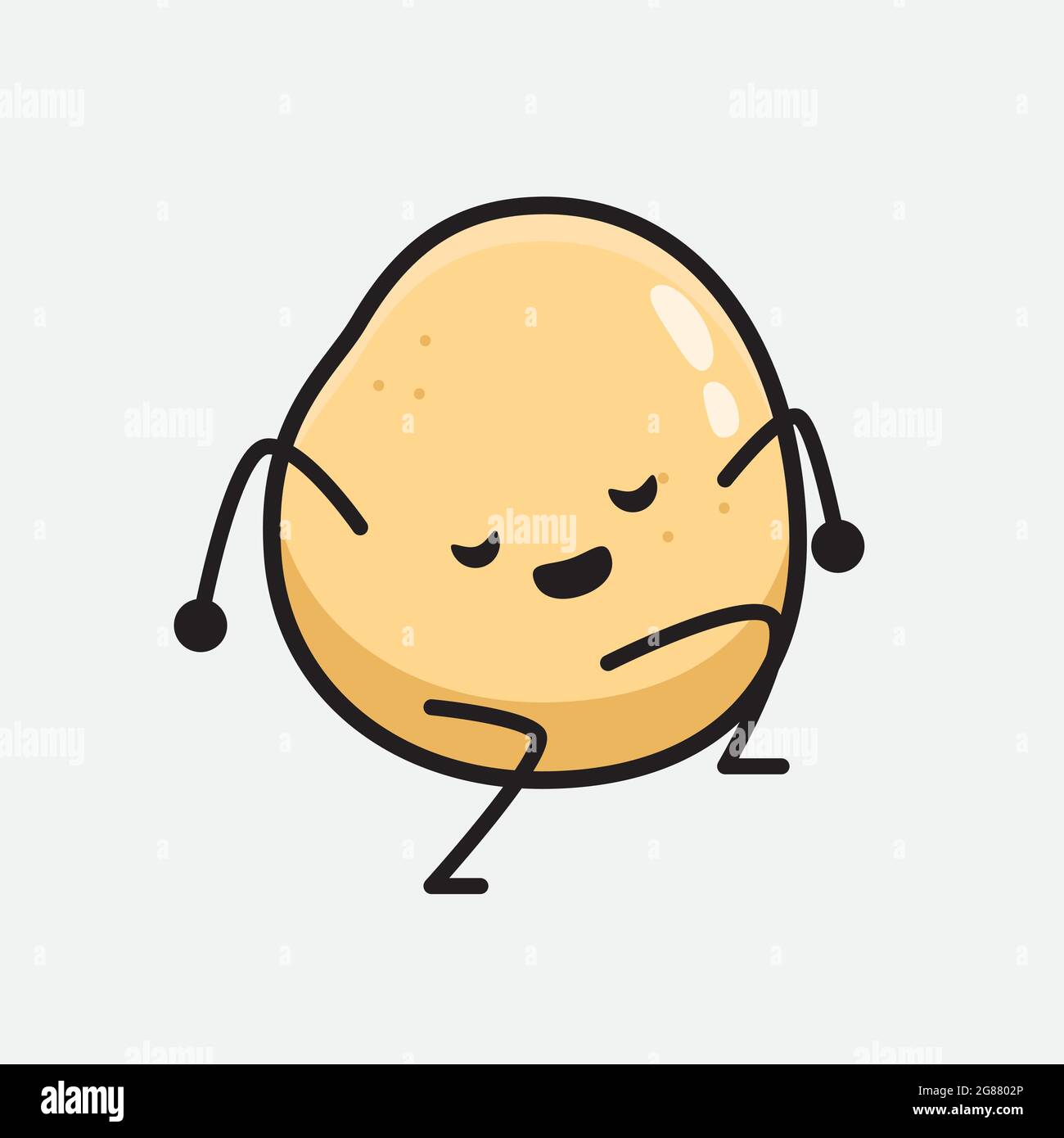 Vector Illustration of Potato Character with cute face and simple body ...