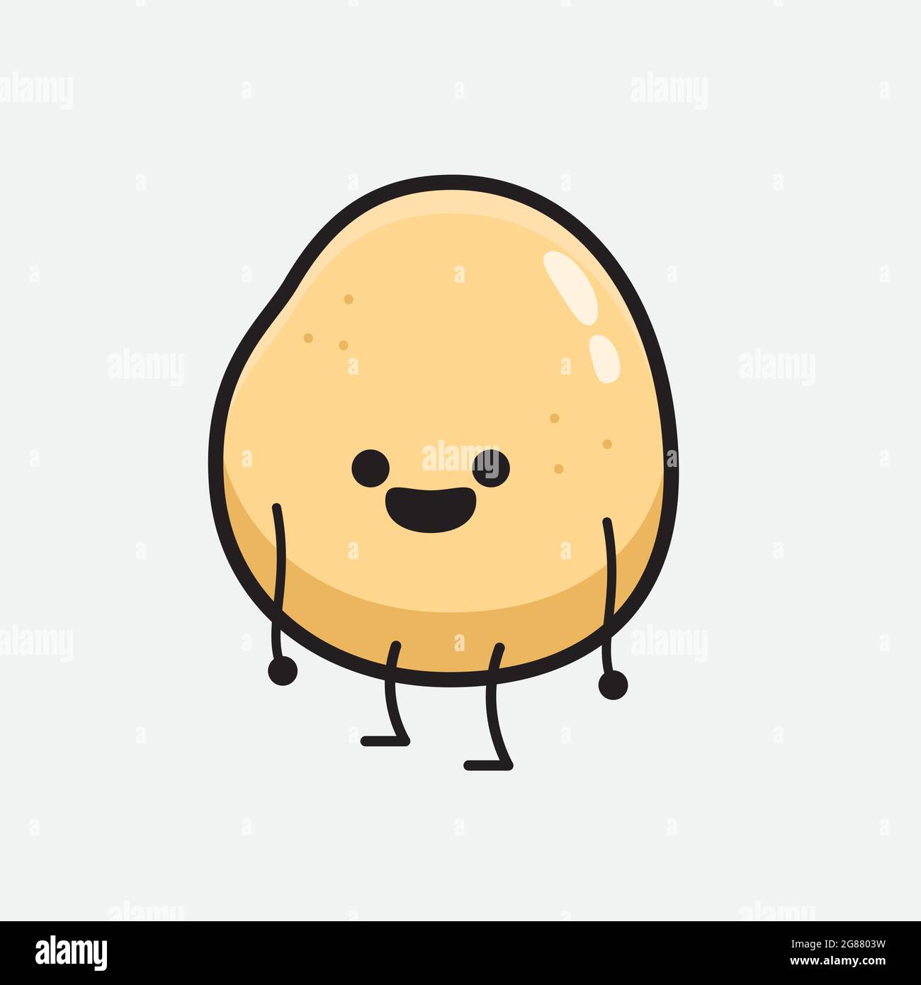 Vector Illustration of Potato Character with cute face and simple body ...