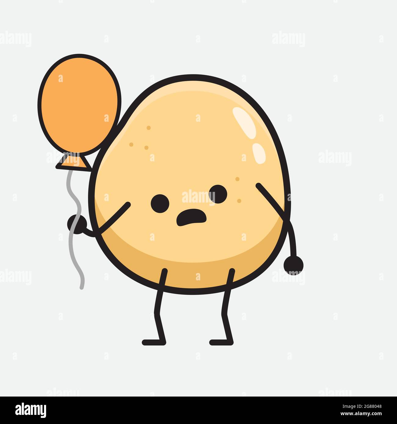Vector Illustration of Potato Character with cute face and simple body ...