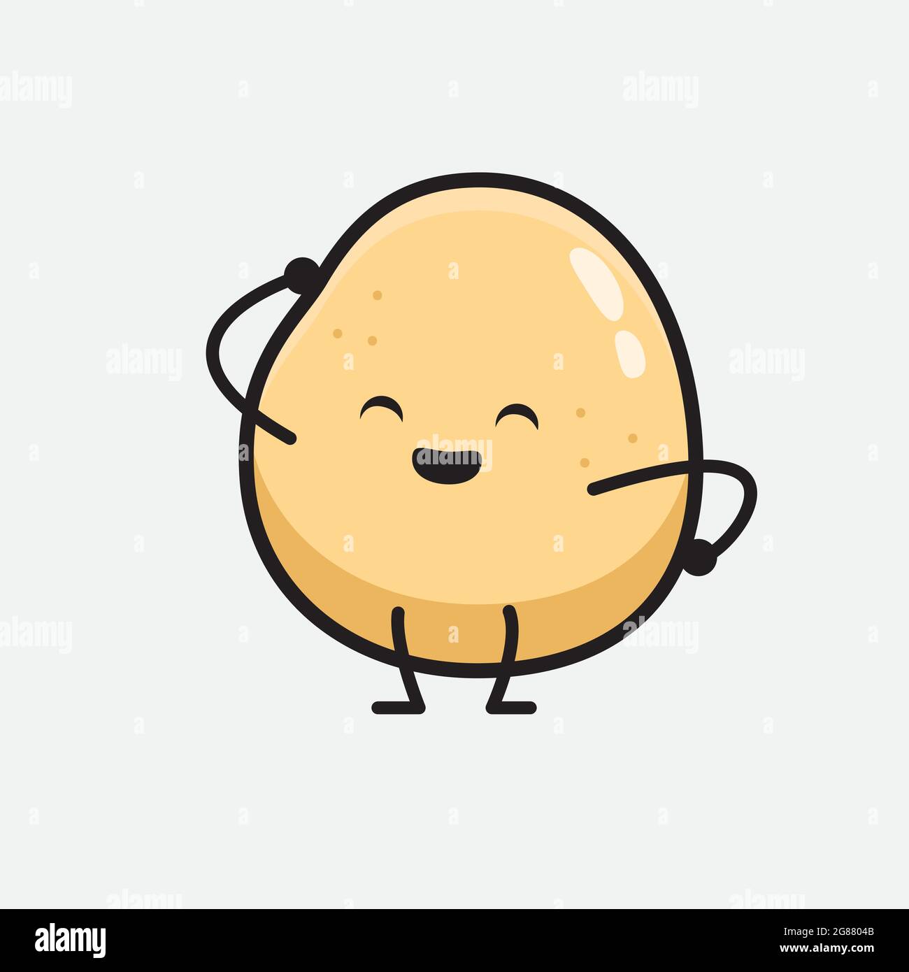 Vector Illustration of Potato Character with cute face and simple body ...