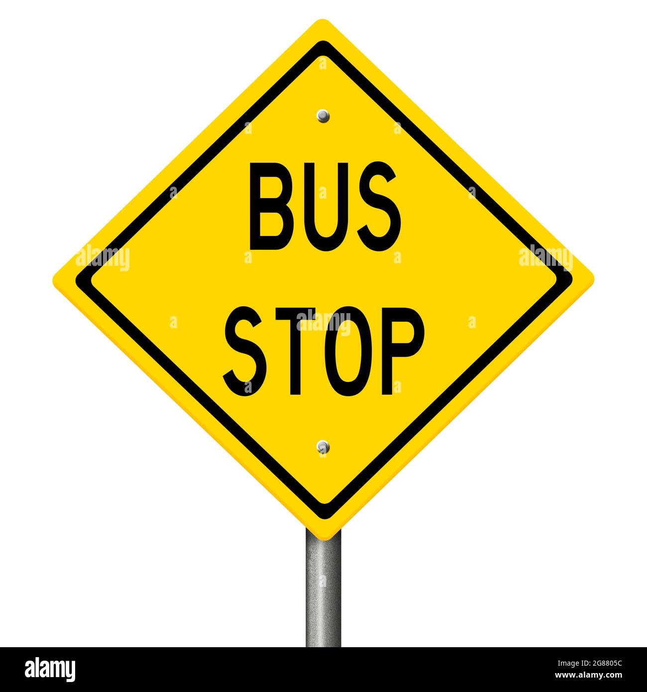 Rendering of a yellow highway sign Stock Photo - Alamy